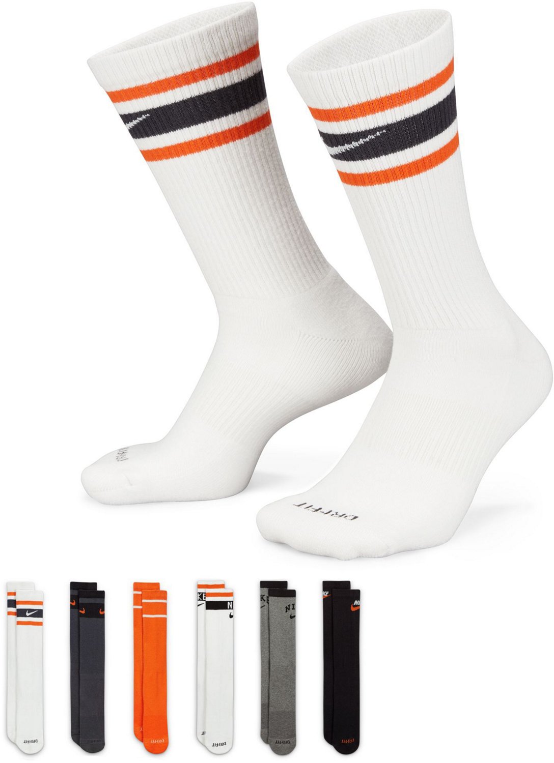 Nike Adults' Everyday Plus Retro Crew Socks 6-Pack | Academy