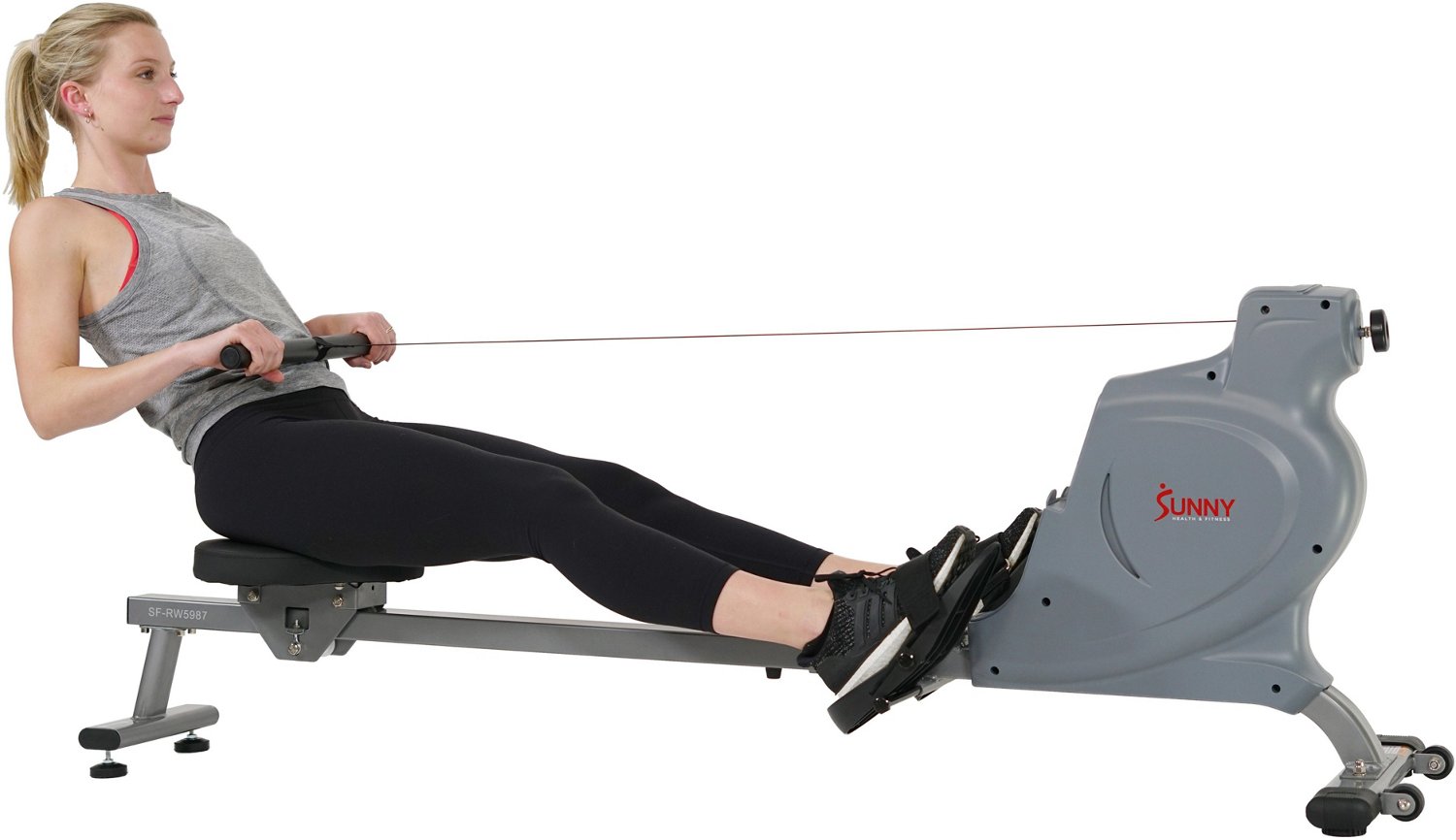 Sunny Health & Fitness Space Efficient Magnetic Rower | Academy