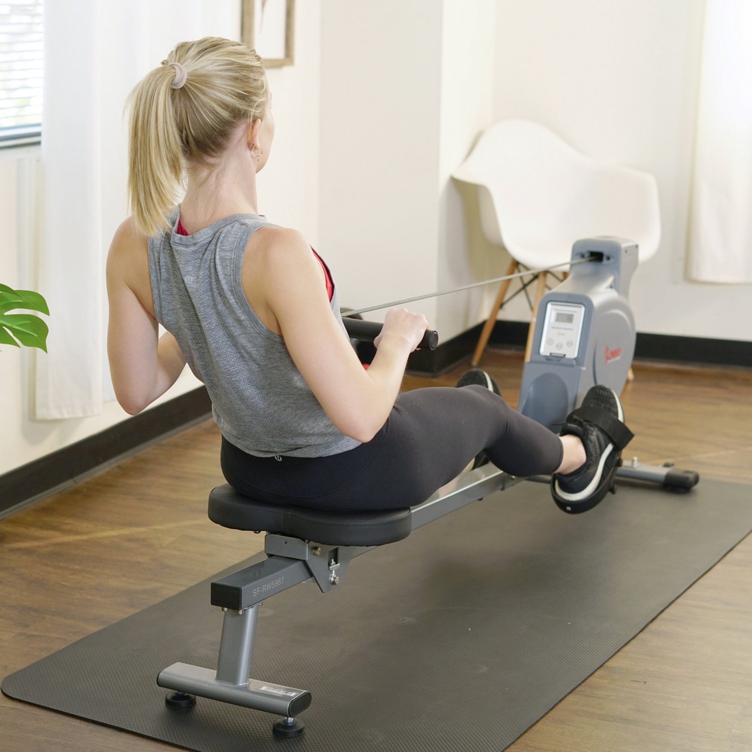 Sunny Health & Fitness Space Efficient Magnetic Rower | Academy