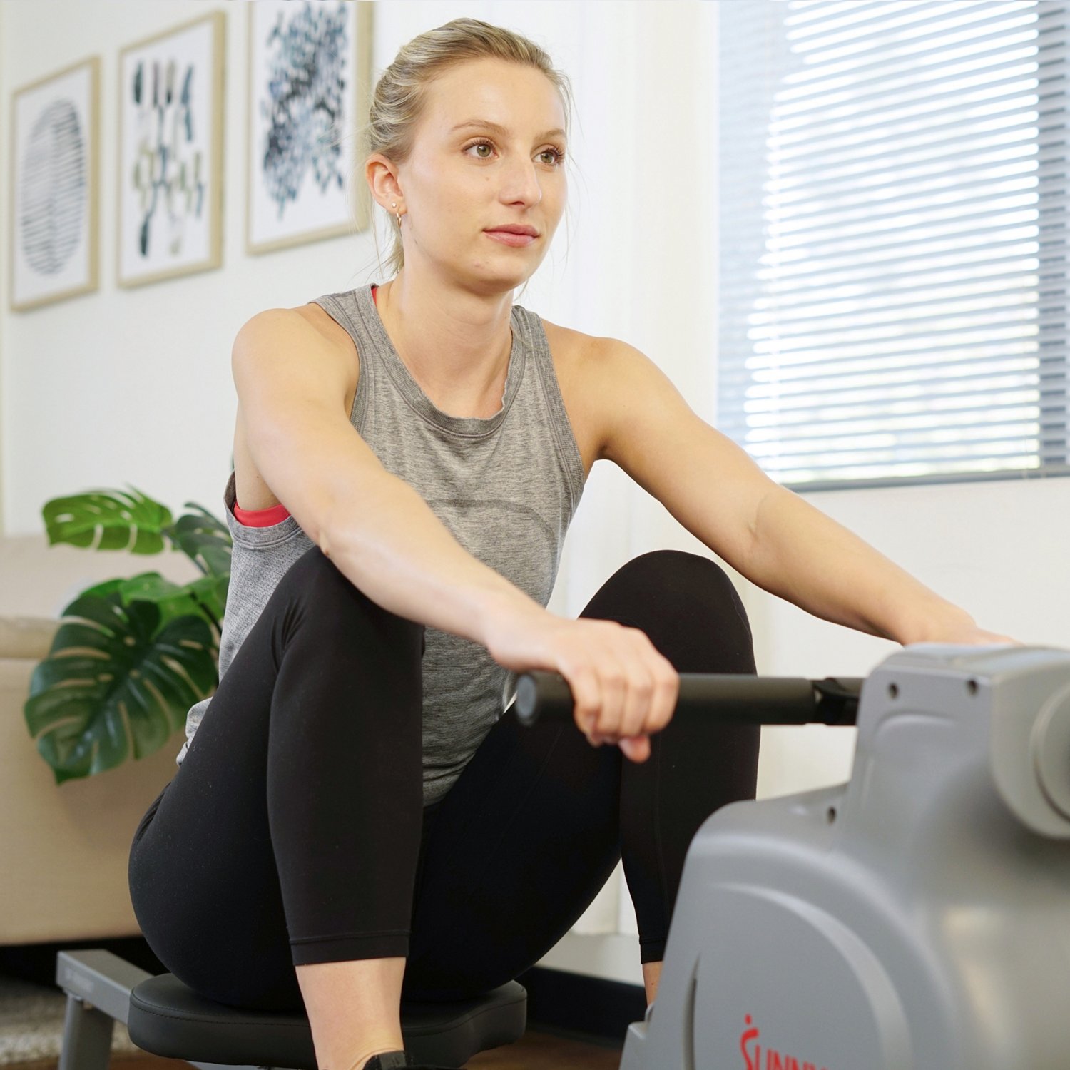 Sunny Health & Fitness Space Efficient Magnetic Rower | Academy