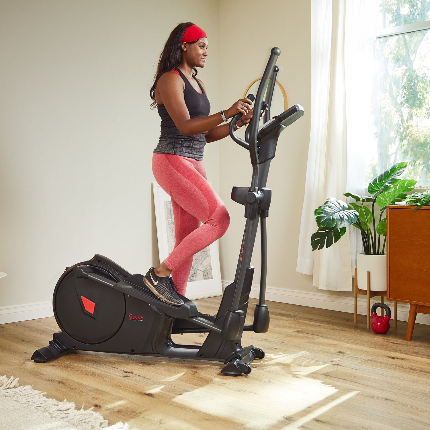 Sunny Health & Fitness Premium Smart Trainer Elliptical Machine | Academy