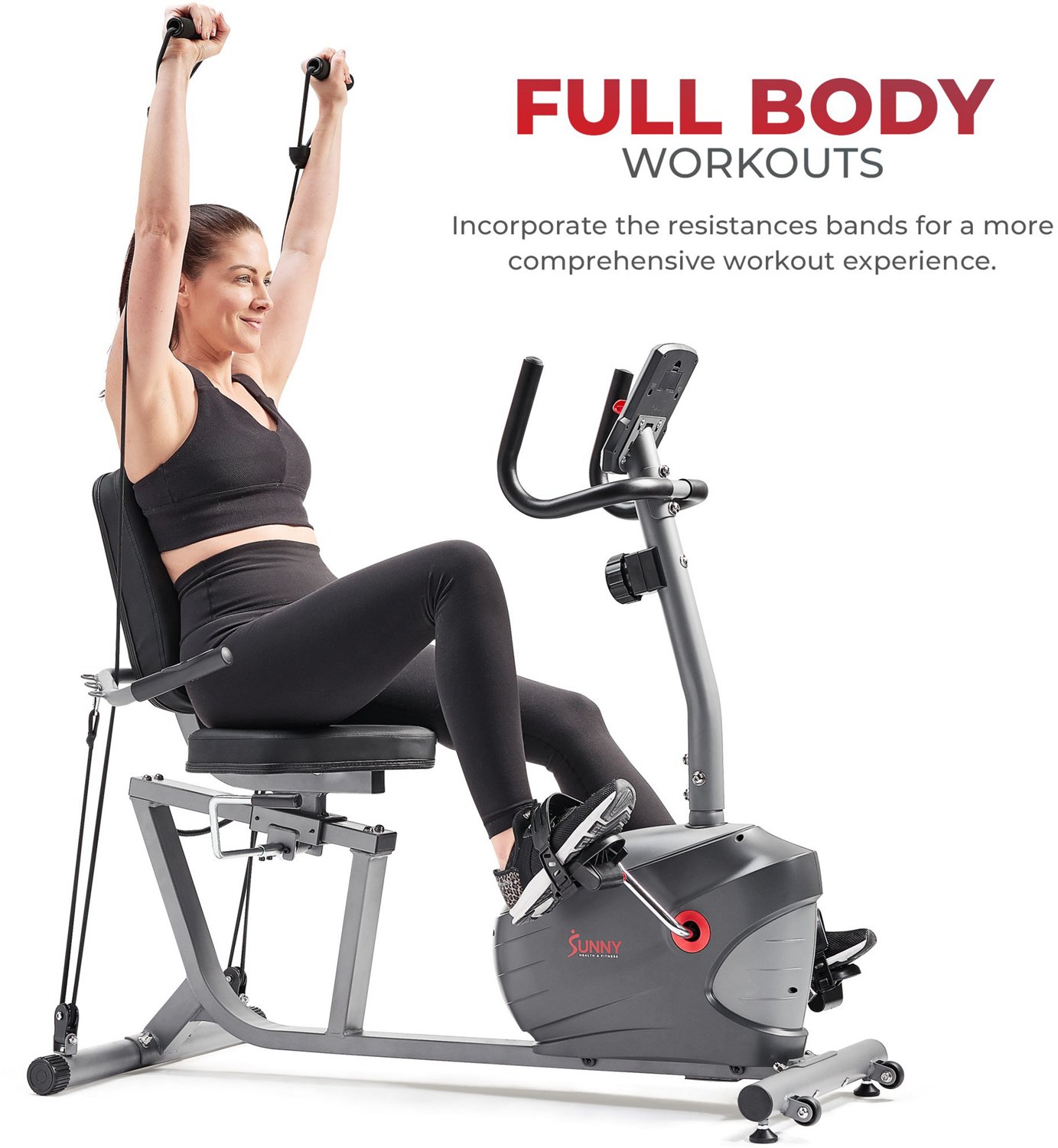 Sunny Health & Fitness Smart Performance Interactive Recumbent Exercise ...