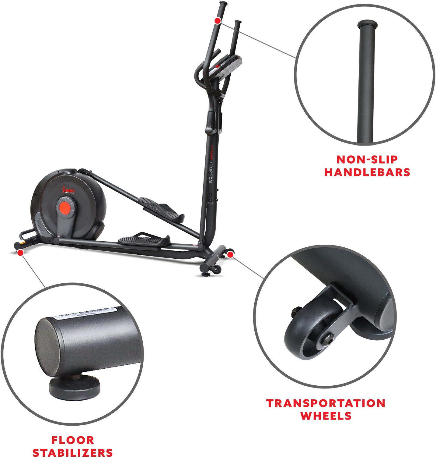 Sunny Health & Fitness Power Stride Advanced Cross Trainer Elliptical ...