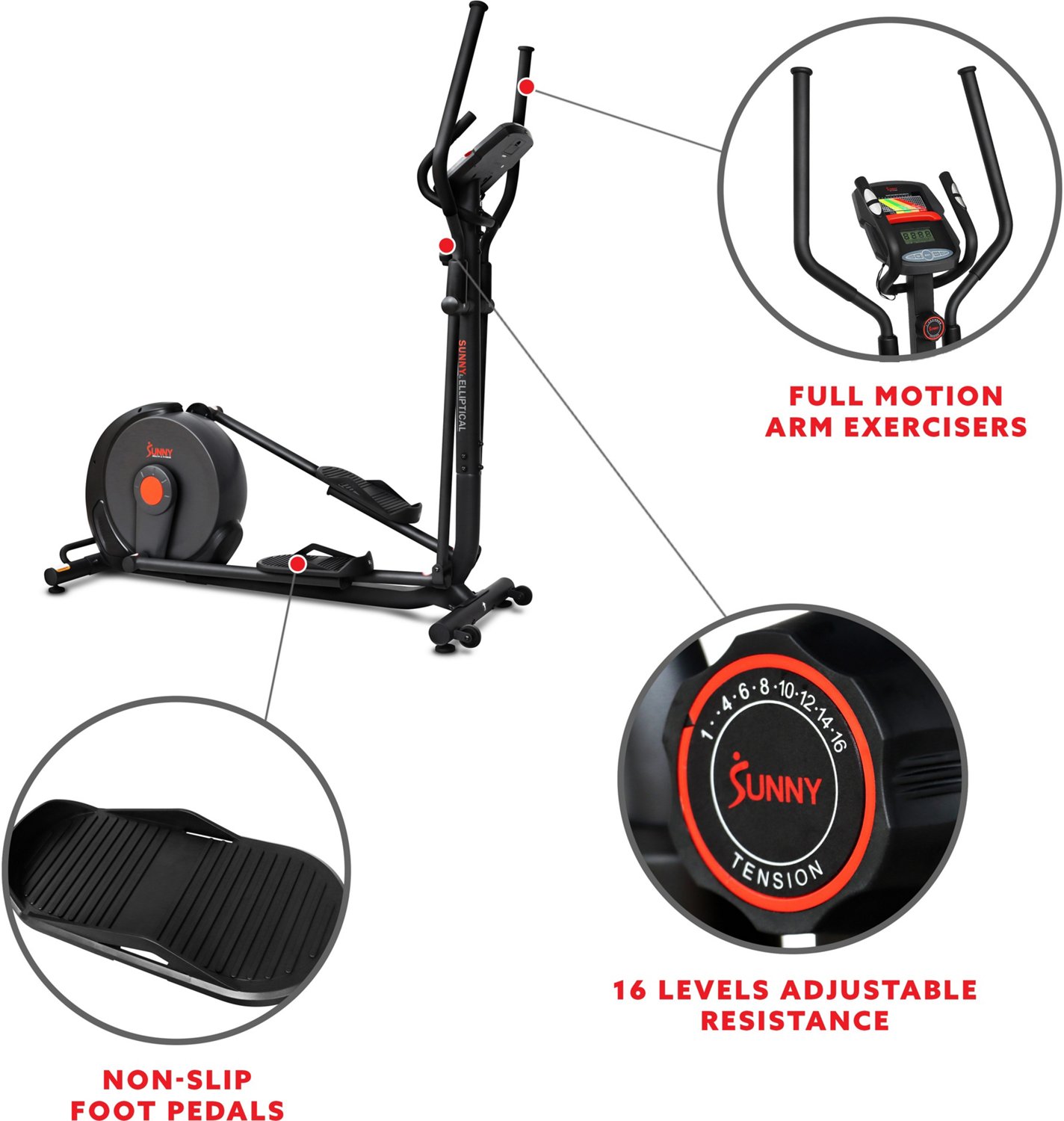 Sunny Health & Fitness Power Stride Smart Cross Trainer Elliptical ...