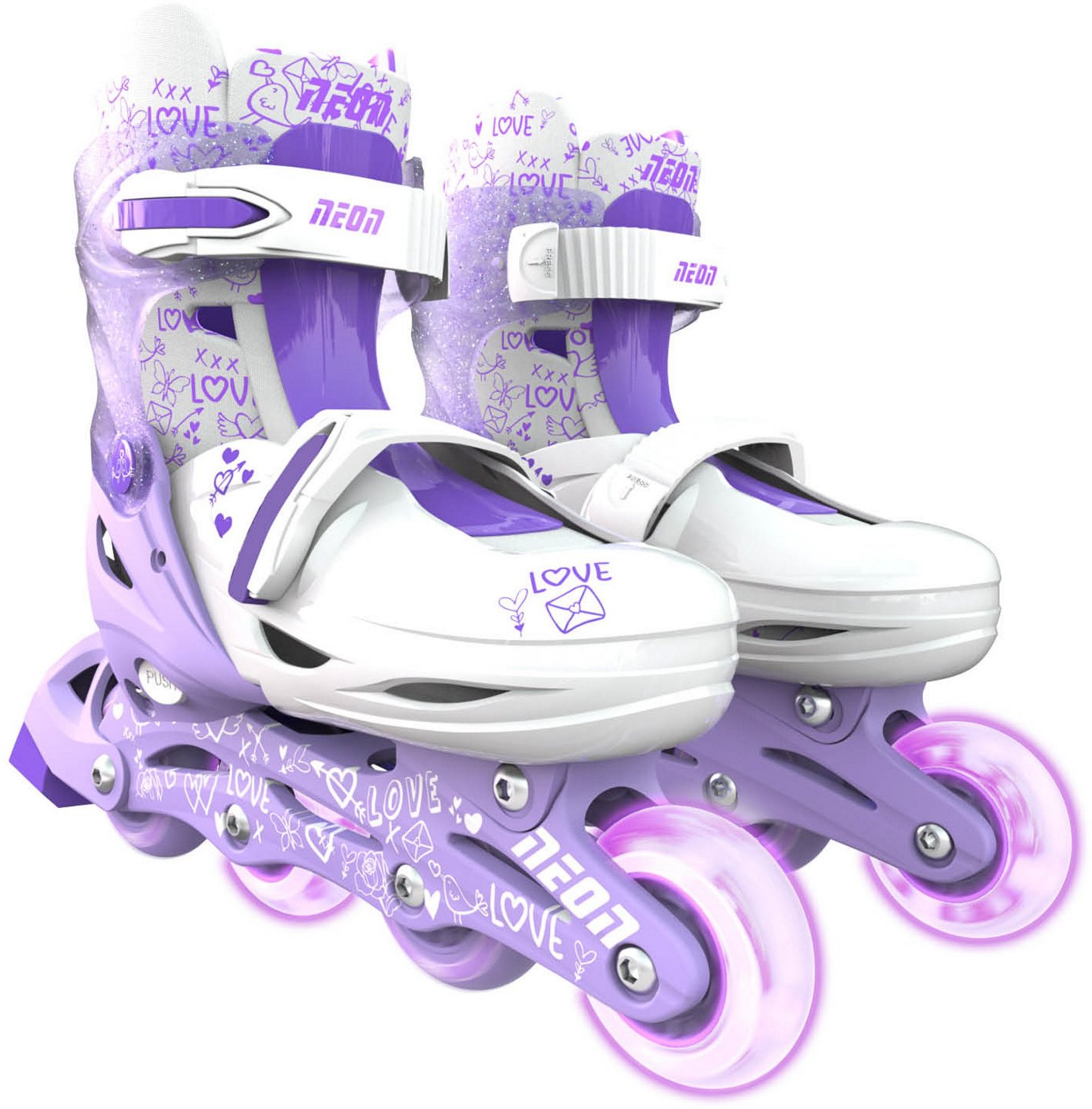 Yvolution Girls' Neon LED Adjustable In-Line Skates | Academy