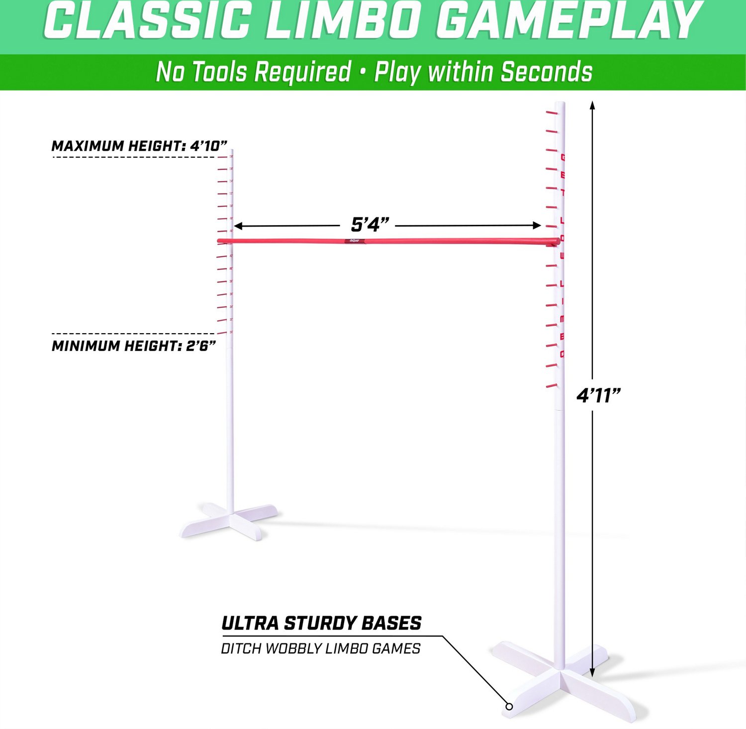 GoSports Get Low Premium Wooden Lawn Limbo Game | Academy