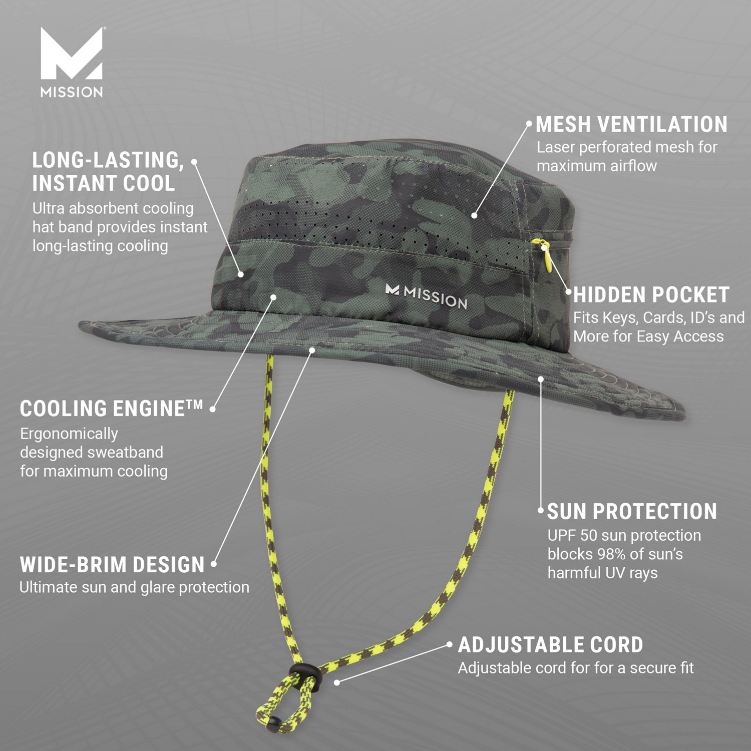 MISSION Adults' Anywhere Etched Camo Cooling Bucket Hat | Academy