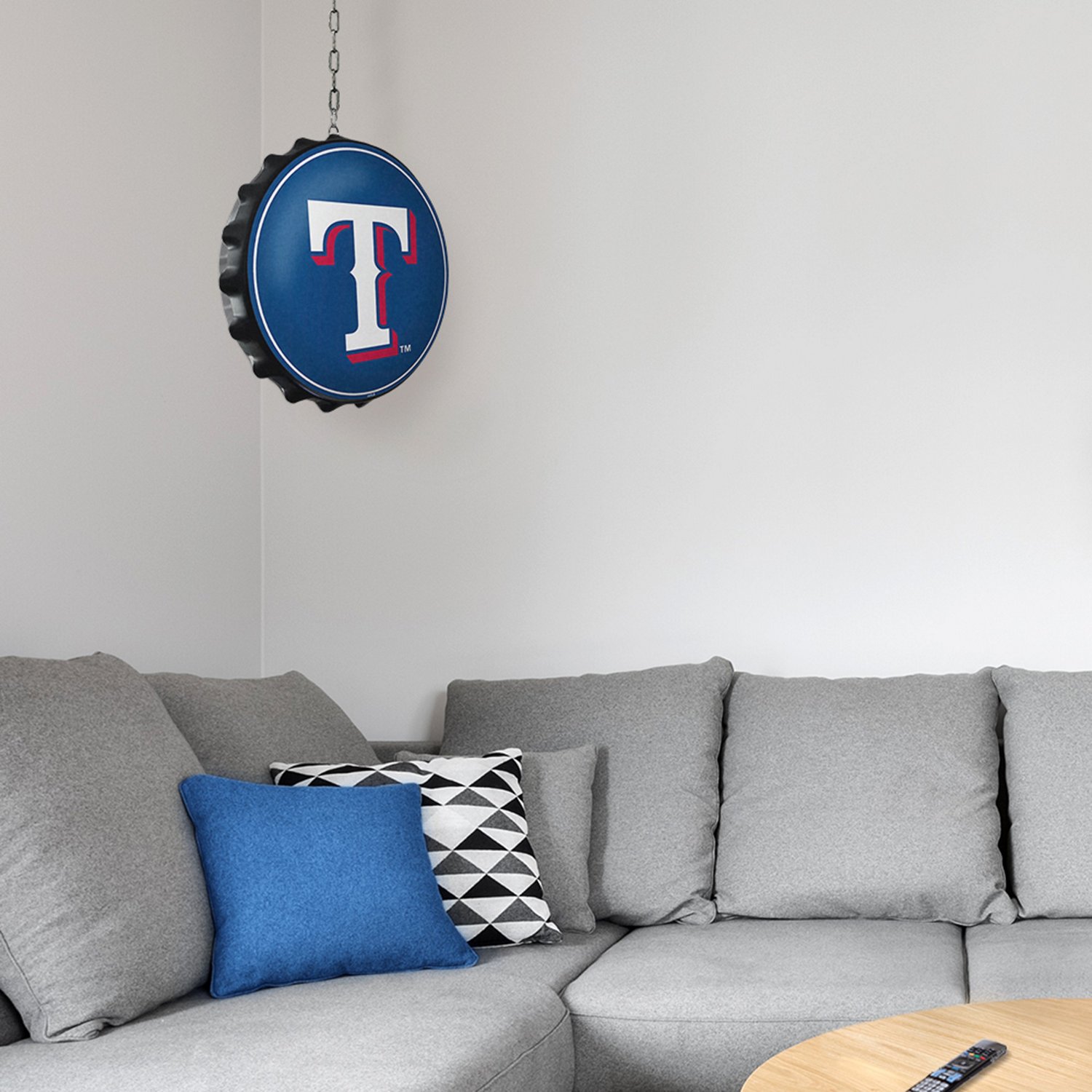 The Fan-Brand Texas Rangers Double-Sided Bottle Cap Dangler | Academy