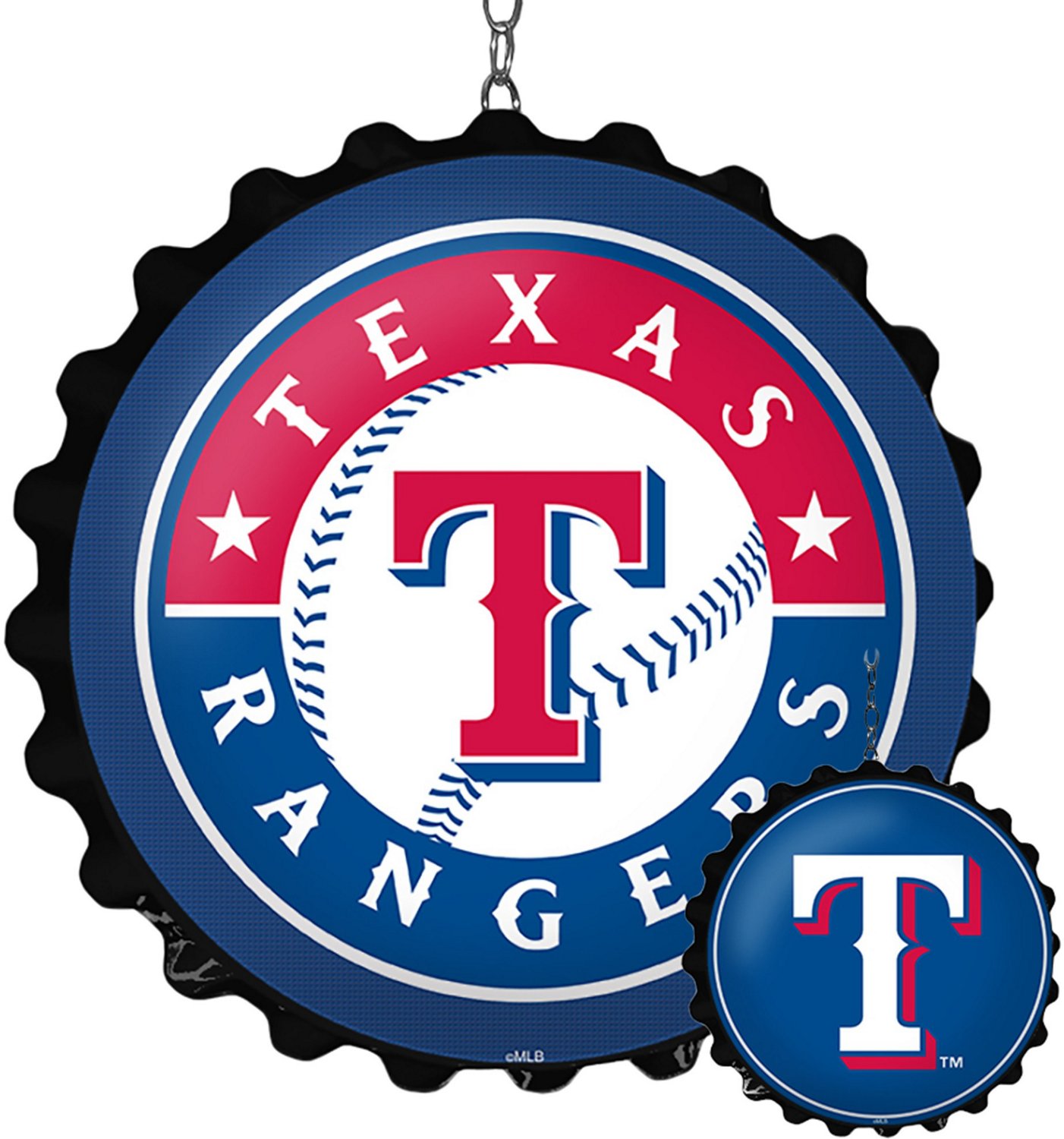 The Fan-Brand Texas Rangers Double-Sided Bottle Cap Dangler | Academy