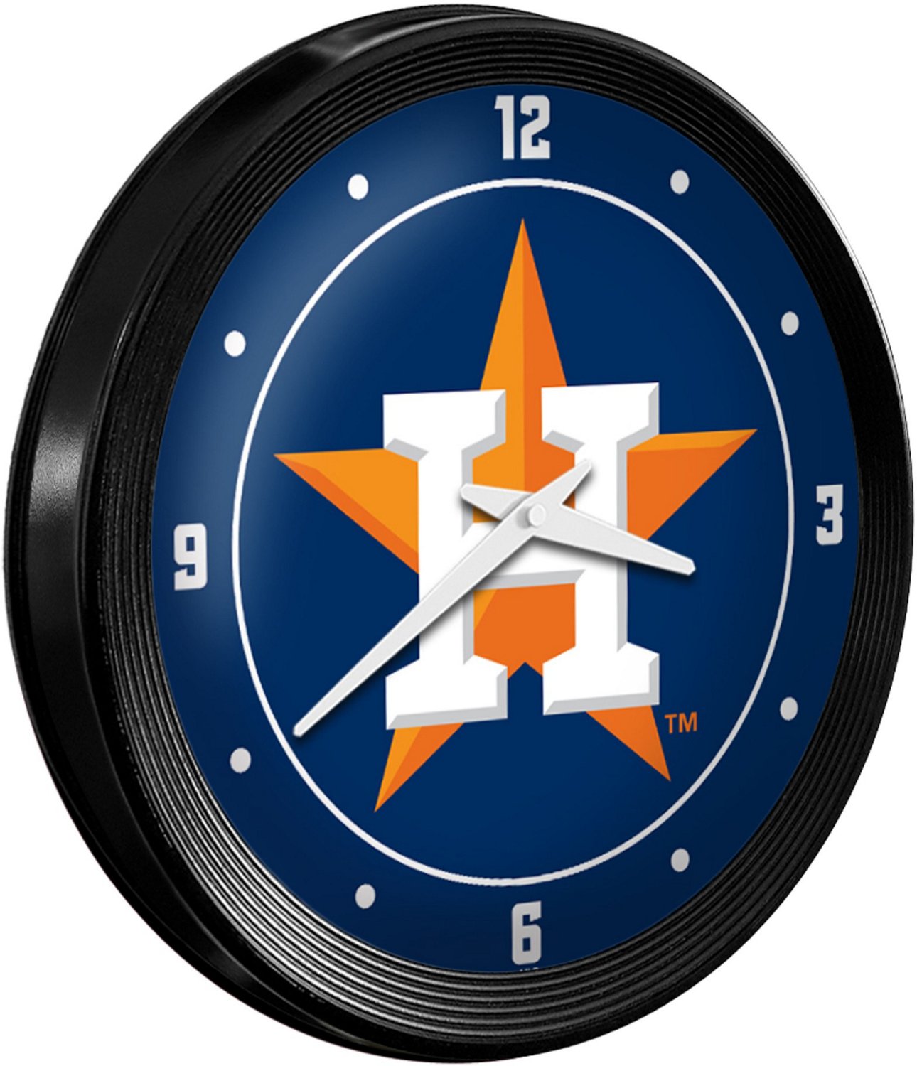 The Fan-Brand Houston Astros Logo Ribbed Frame Wall Clock | Academy