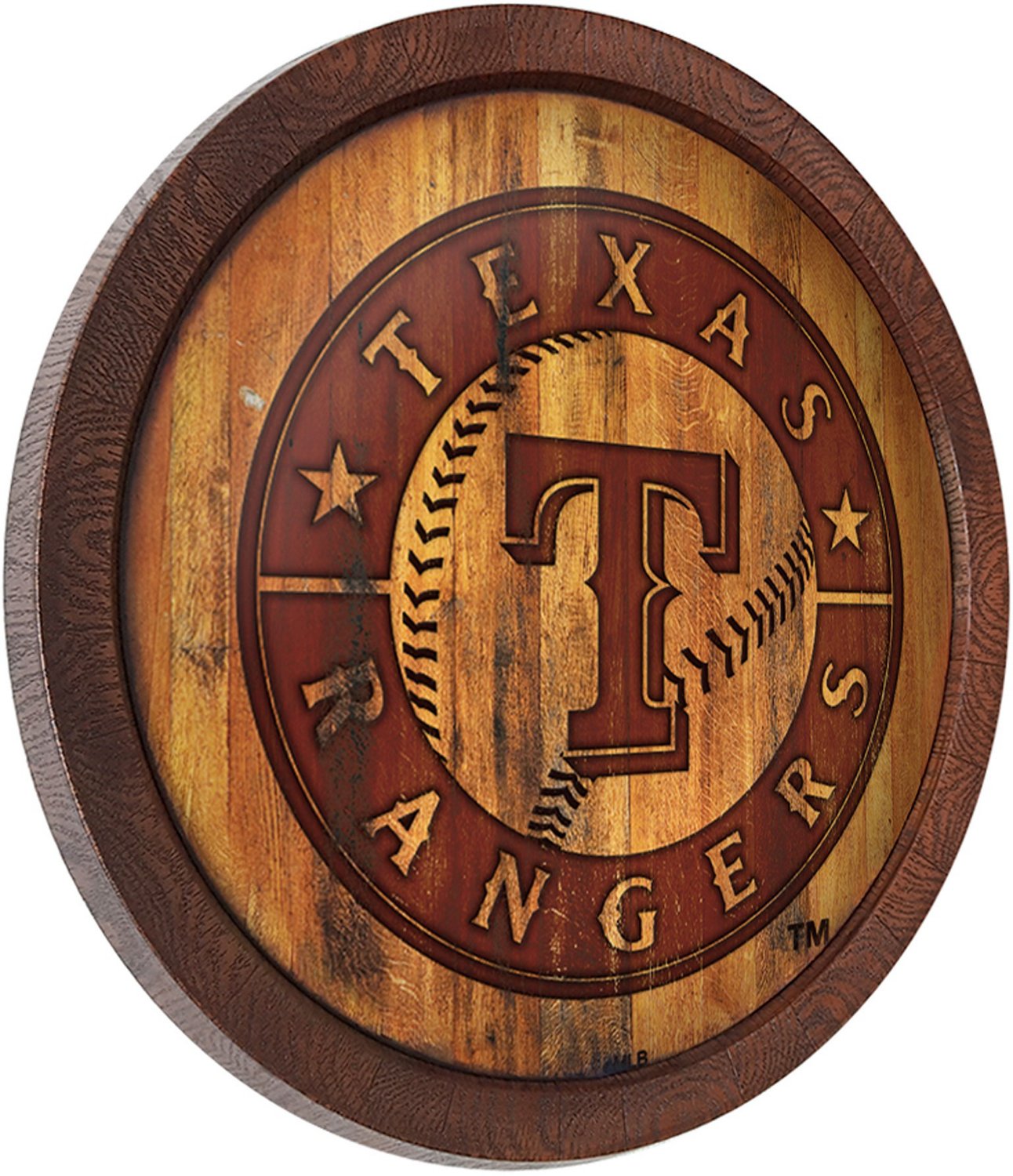 The Fan-Brand Texas Rangers Branded Faux Barrel Top Sign | Academy