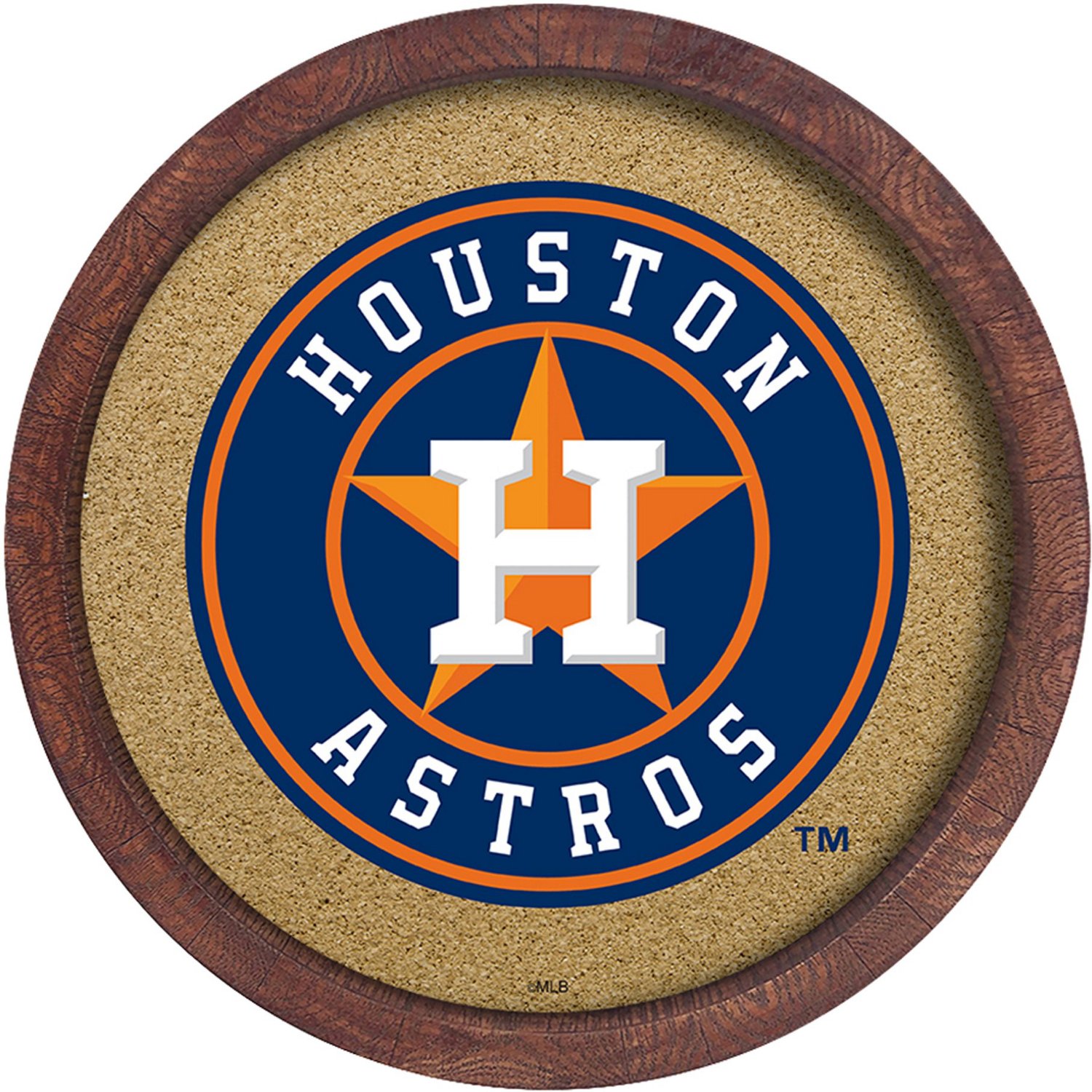 The Fan-Brand Houston Astros Faux Barrel Framed Cork Board | Academy