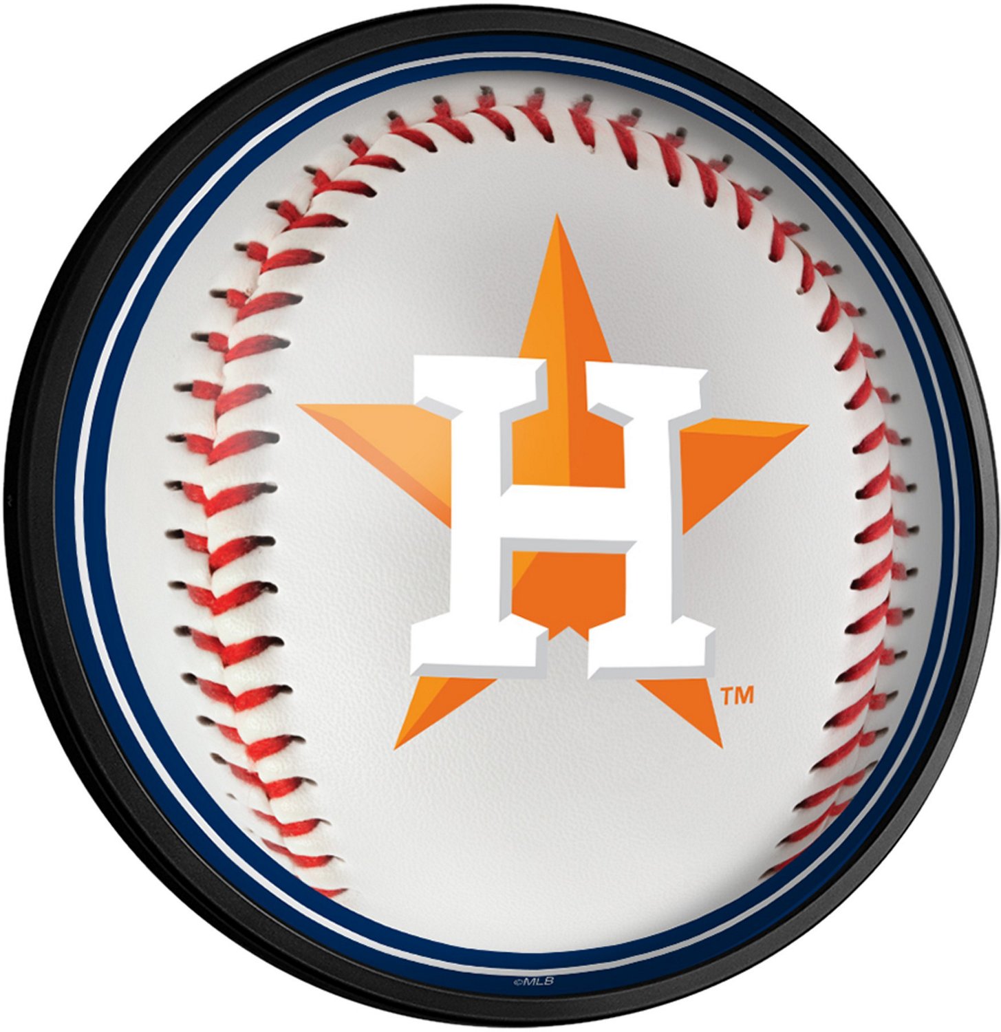 The Fan-Brand Houston Astros Baseball Round Slimline Lighted Wall Sign ...