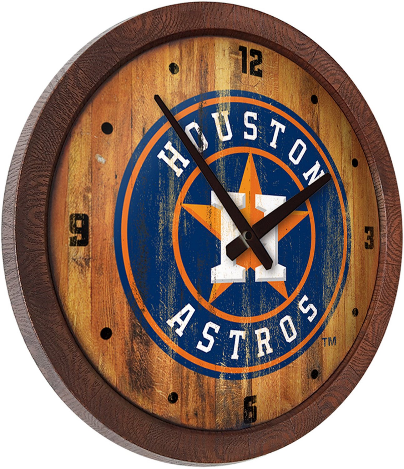 The Fan-Brand Houston Astros Faux Barrel Top Wall Clock | Academy