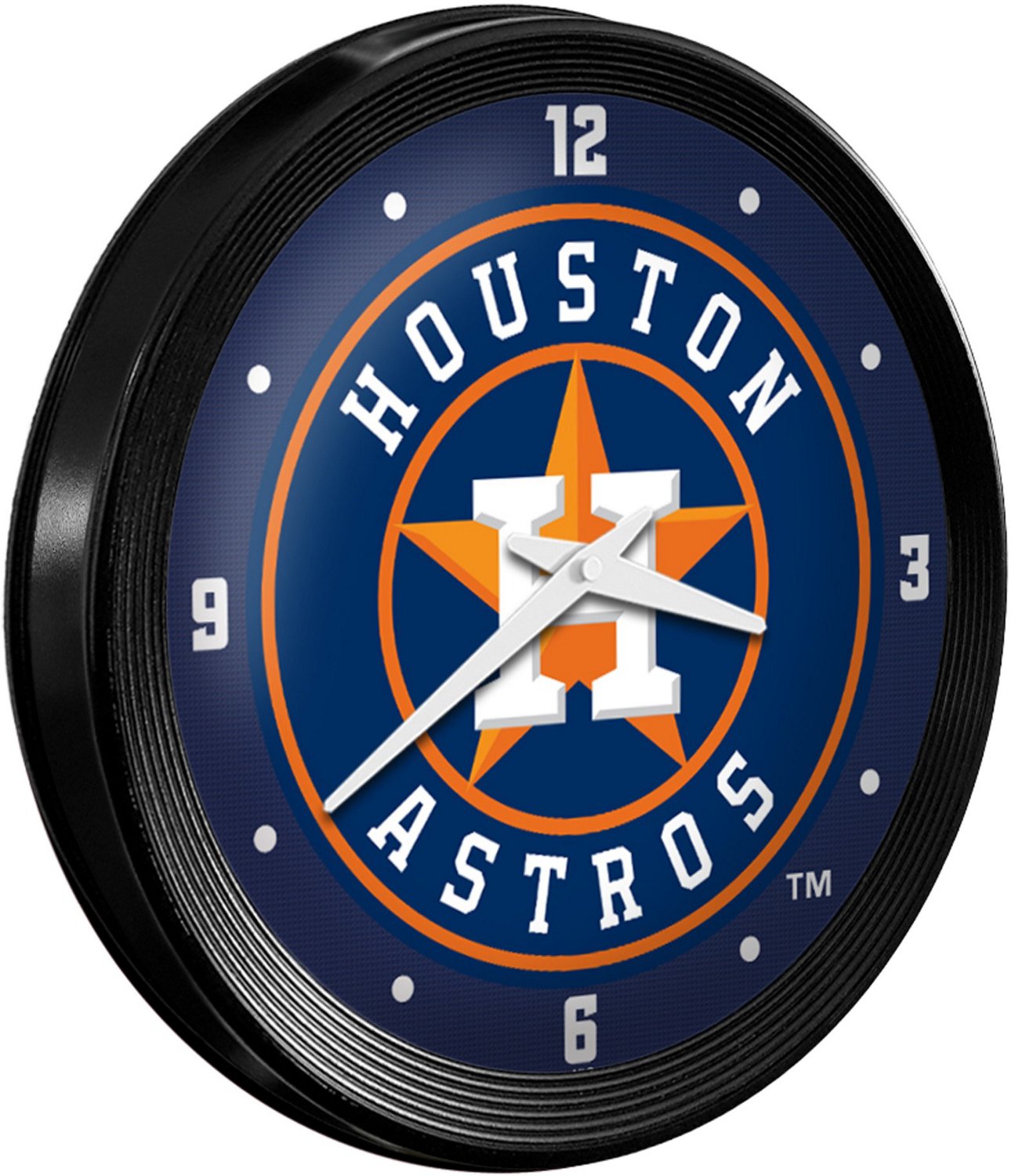 The Fan-Brand Houston Astros Ribbed Frame Wall Clock | Academy