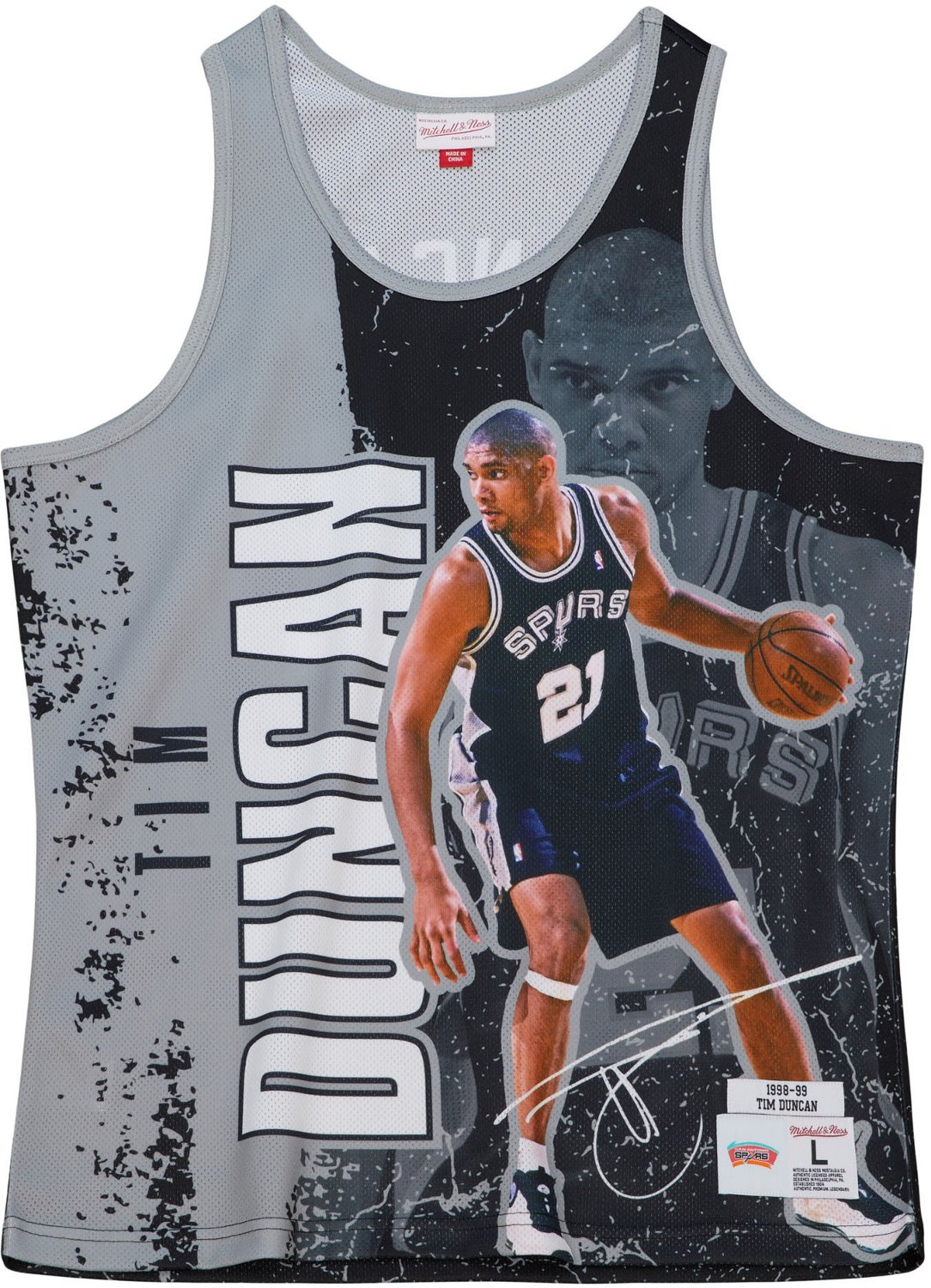 Mitchell & Ness Men's San Antonio Spurs Tim Duncan #21 Burst Tank Top ...