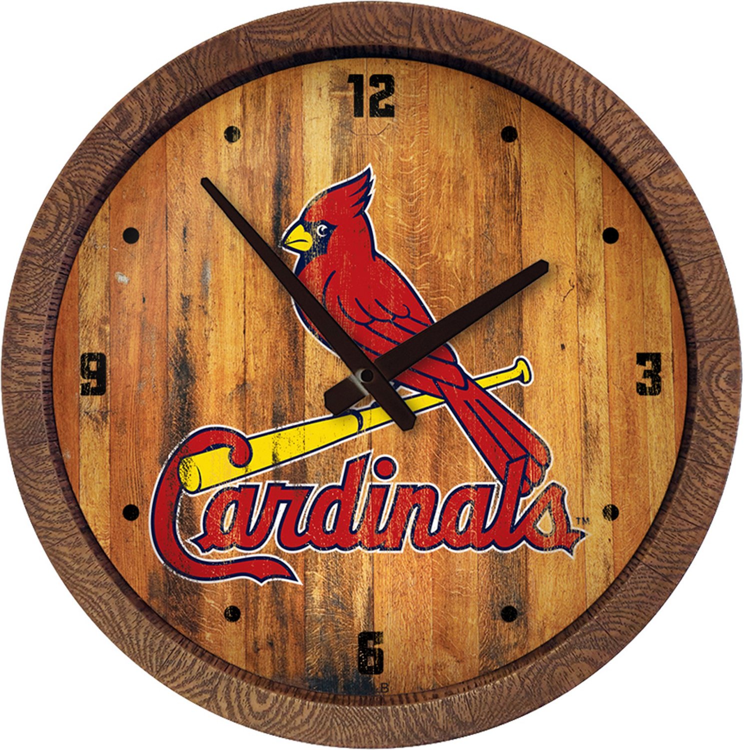 The Fan-Brand St. Louis Cardinals Faux Barrel Top Wall Clock | Academy
