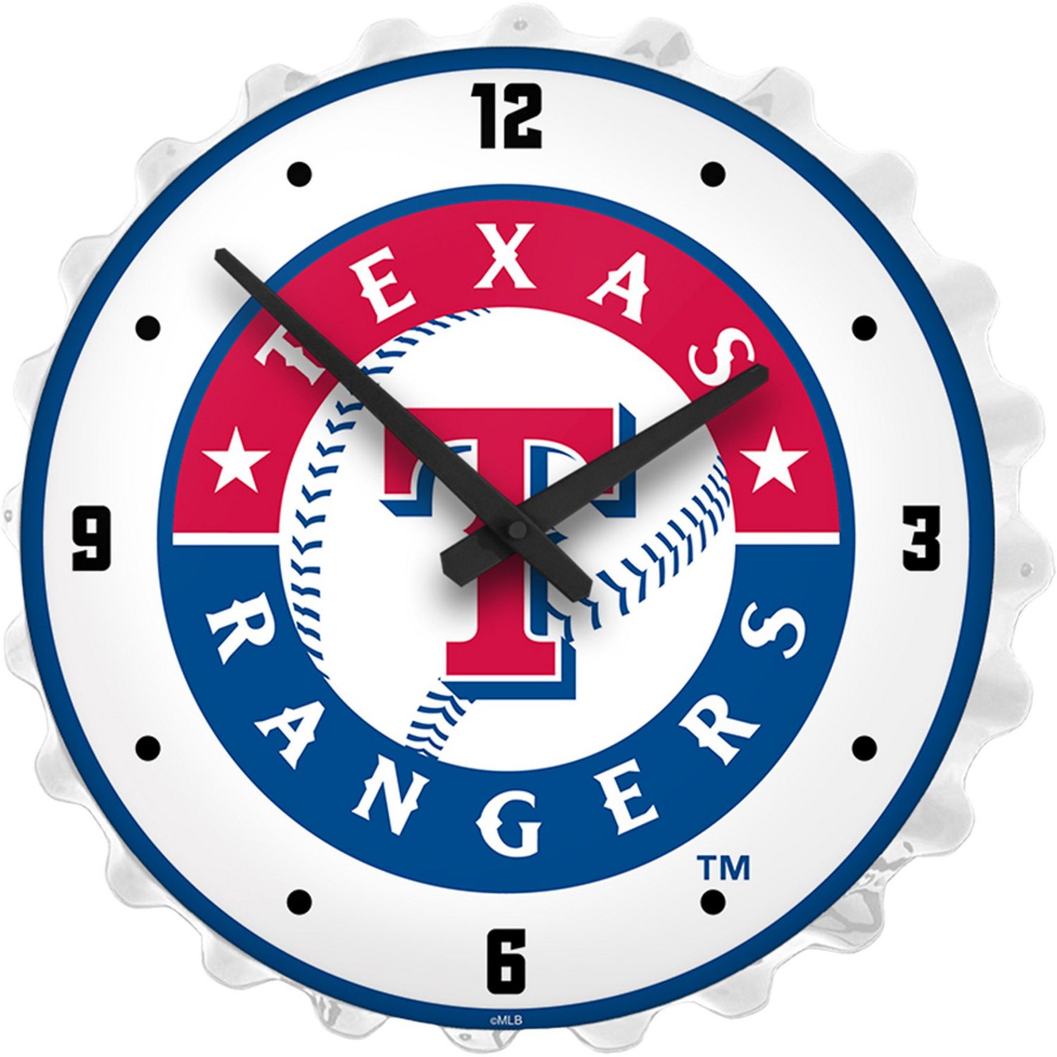 The Fan-Brand Texas Rangers Bottle Cap Lighted Wall Clock | Academy