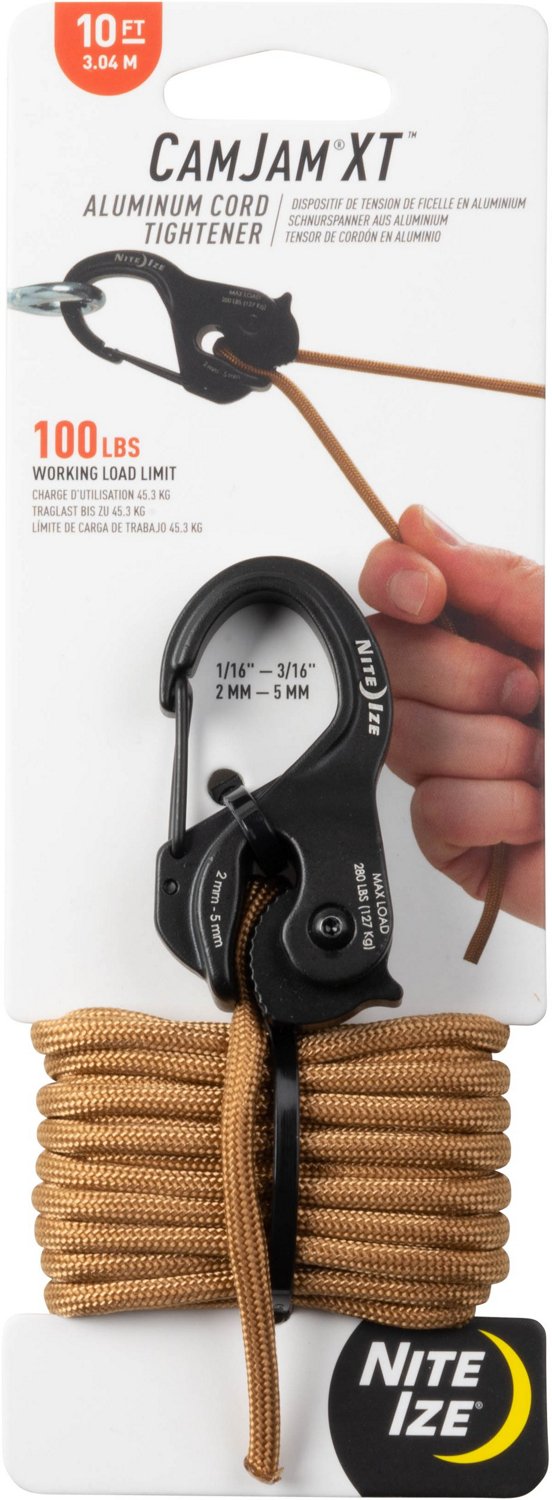 Nite Ize CamJam XT Aluminum Cord Tightener with Coyote Paracord | Academy