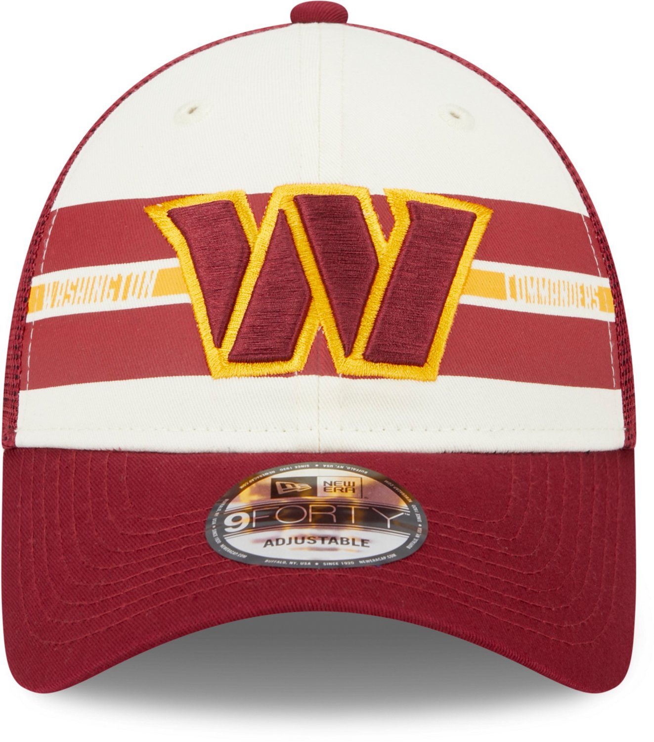 New Era Men's Washington Commanders Team Stripe 9FORTY Cap | Academy