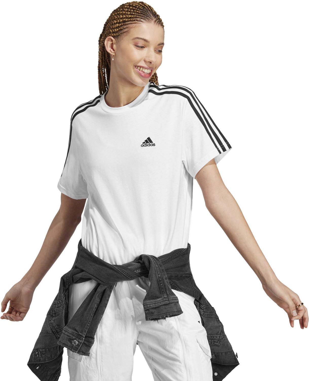 adidas Women's 3 Stripe Crop Top | Free Shipping at Academy