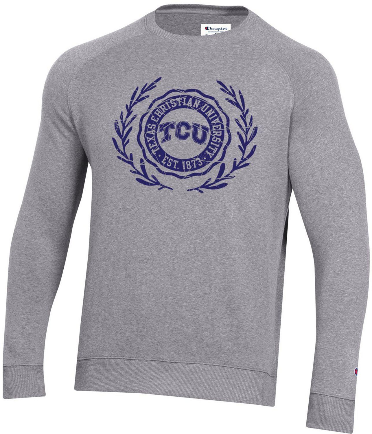 Champion Men's Texas Christian University Crest Triumph Fleece Raglan ...