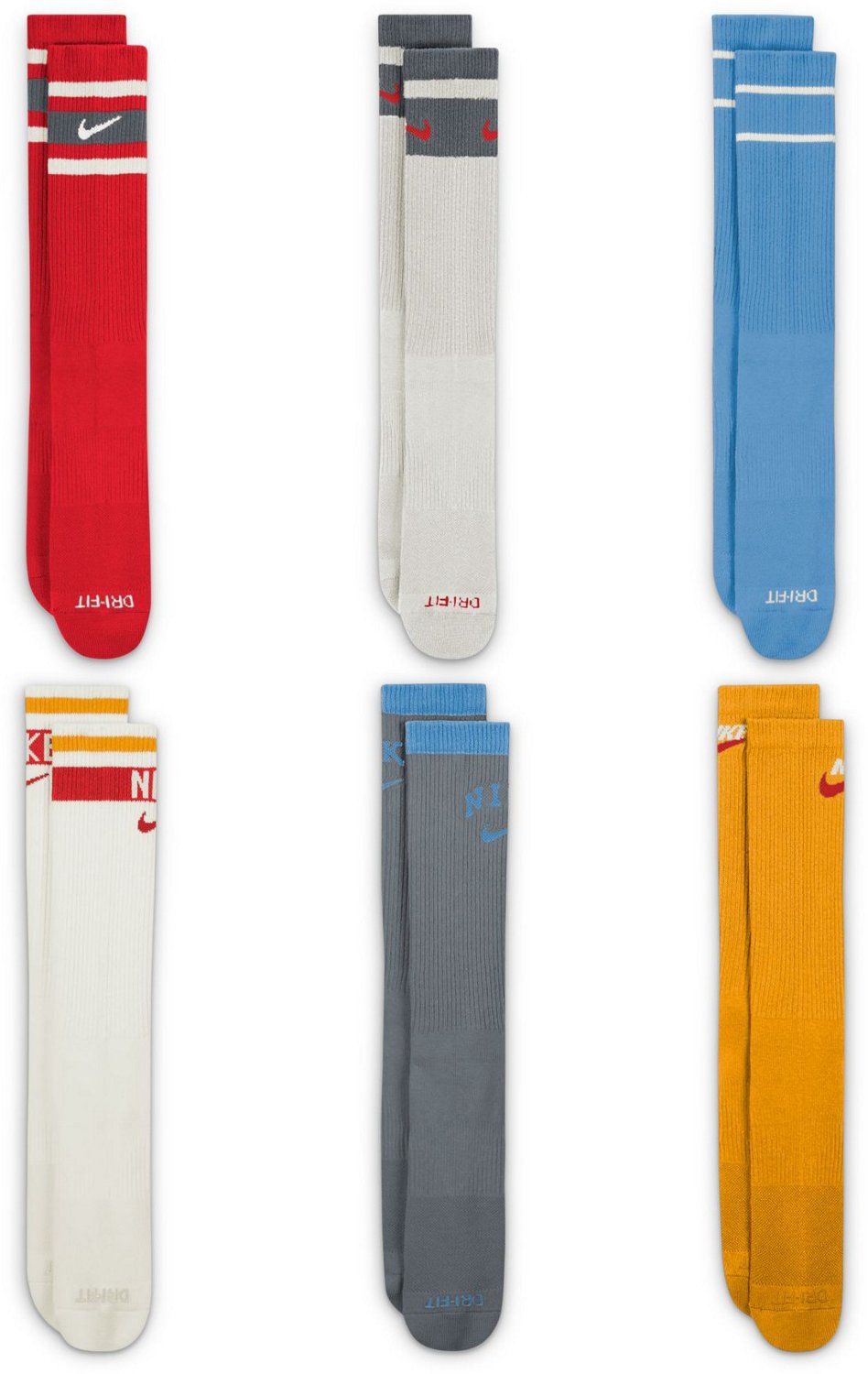 Nike Adults' Everyday Plus Retro Crew Socks 6-Pack | Academy