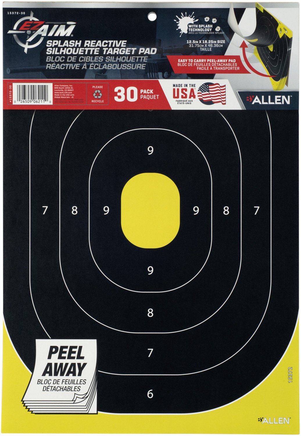 Allen Company EZ Aim Splash Reactive Paper IPSC Silhouette Shooting ...