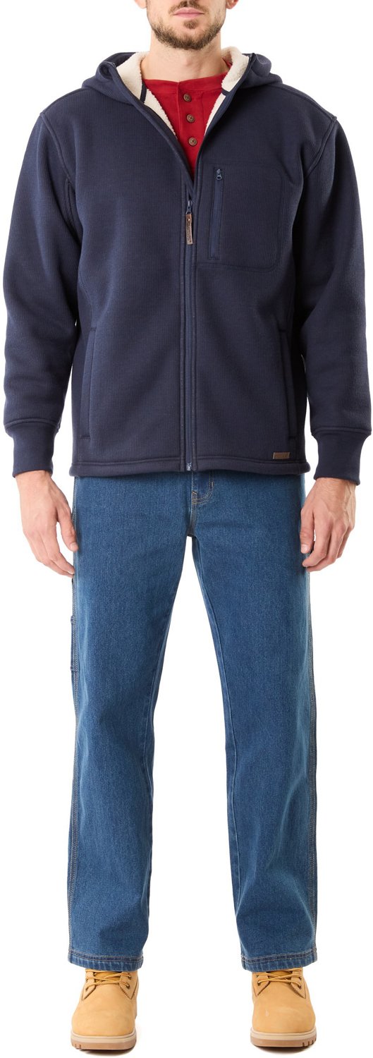 Smith's Workwear Men's Big & Tall Sherpa-Lined Heathered Thermal Hooded ...