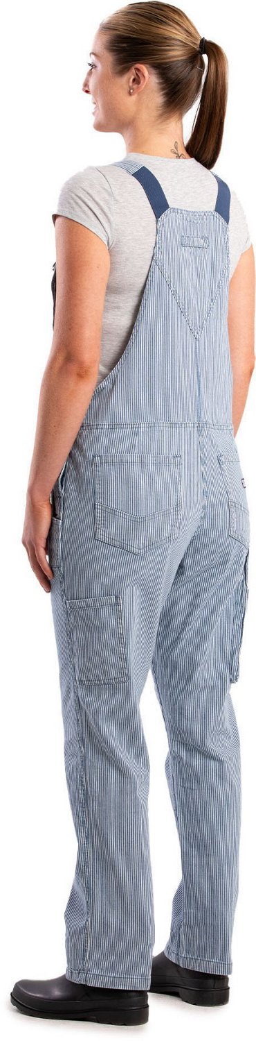 Berne Women's Vintage Washed Flex Hickory Stripe Bib Overall | Academy