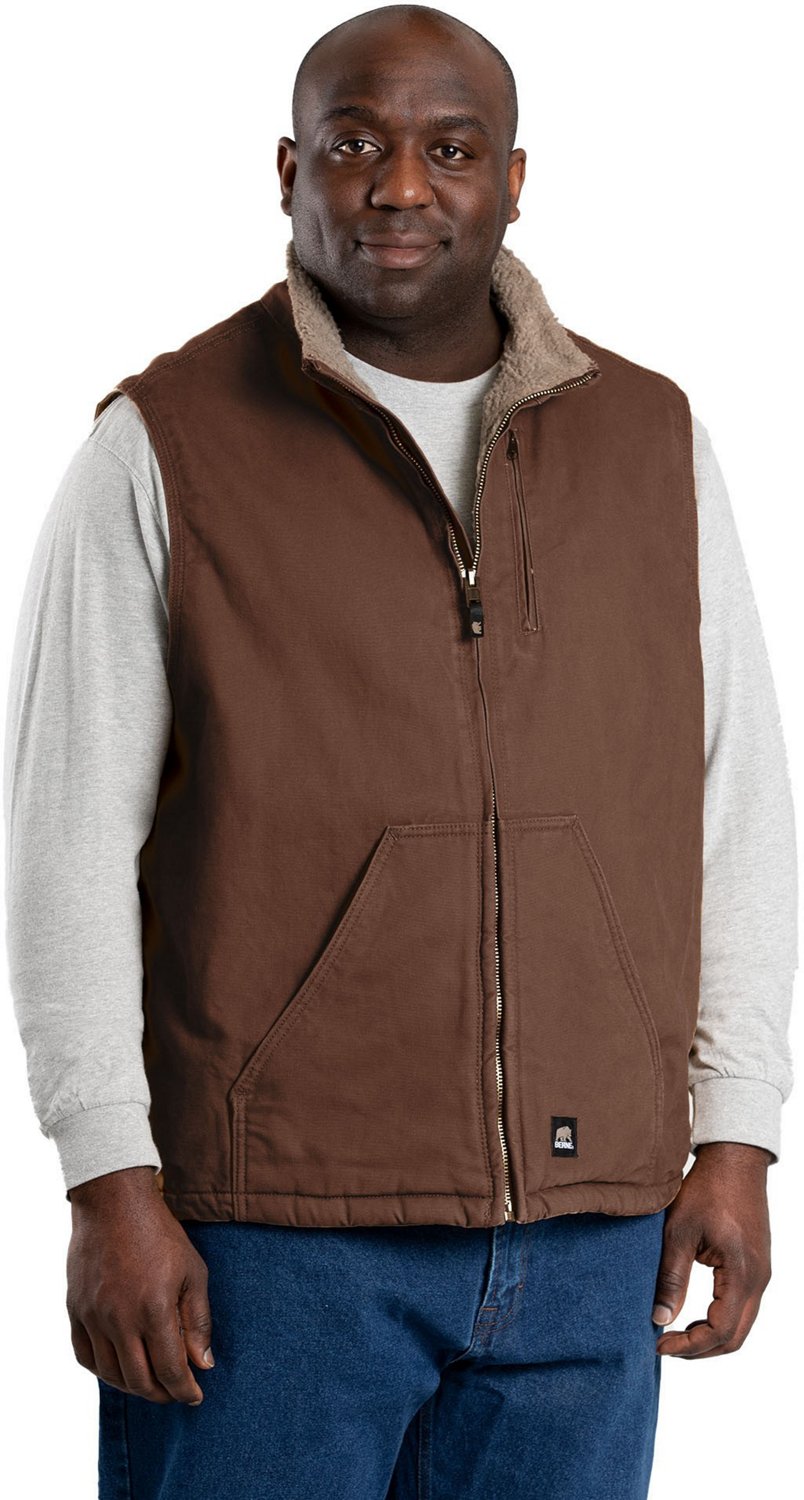 Berne Men's Heartland Sherpa-Lined Washed Duck Vest | Academy