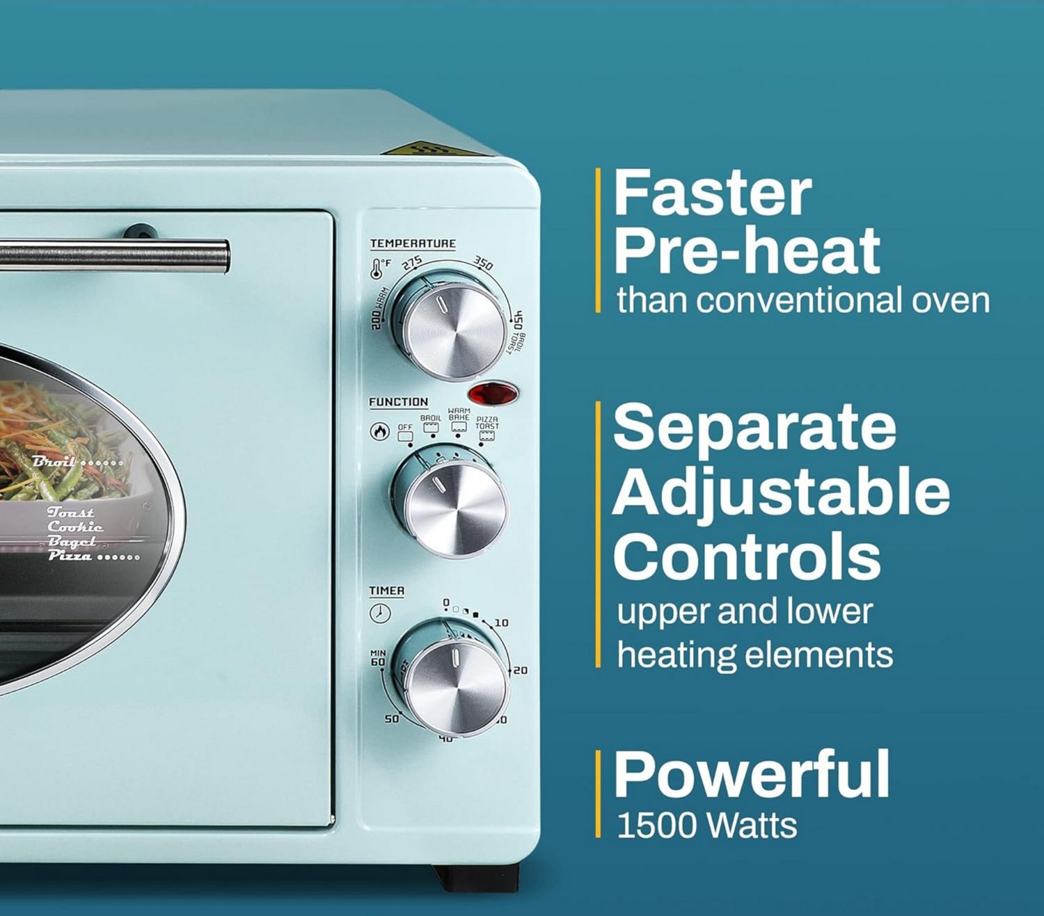 Elite Gourmet Americana Retro 8-Slice Toaster Oven | Academy