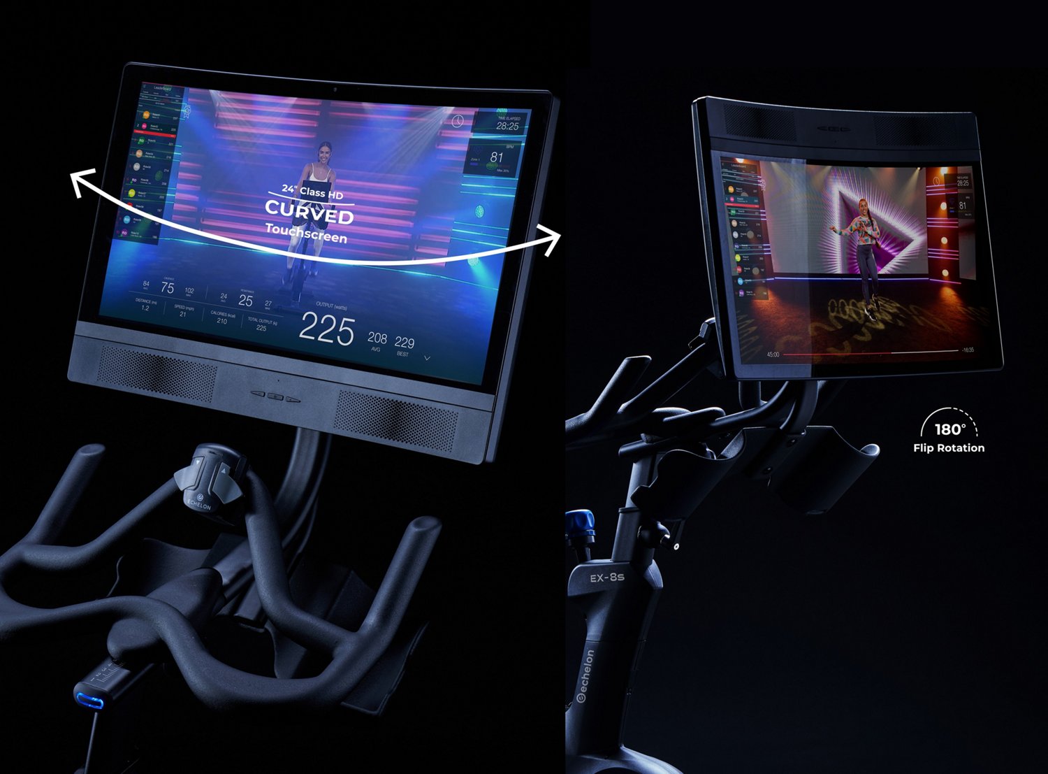 Echelon EX8s Connect Stationary Exercise Bike with 24 in HD Touchscreen ...