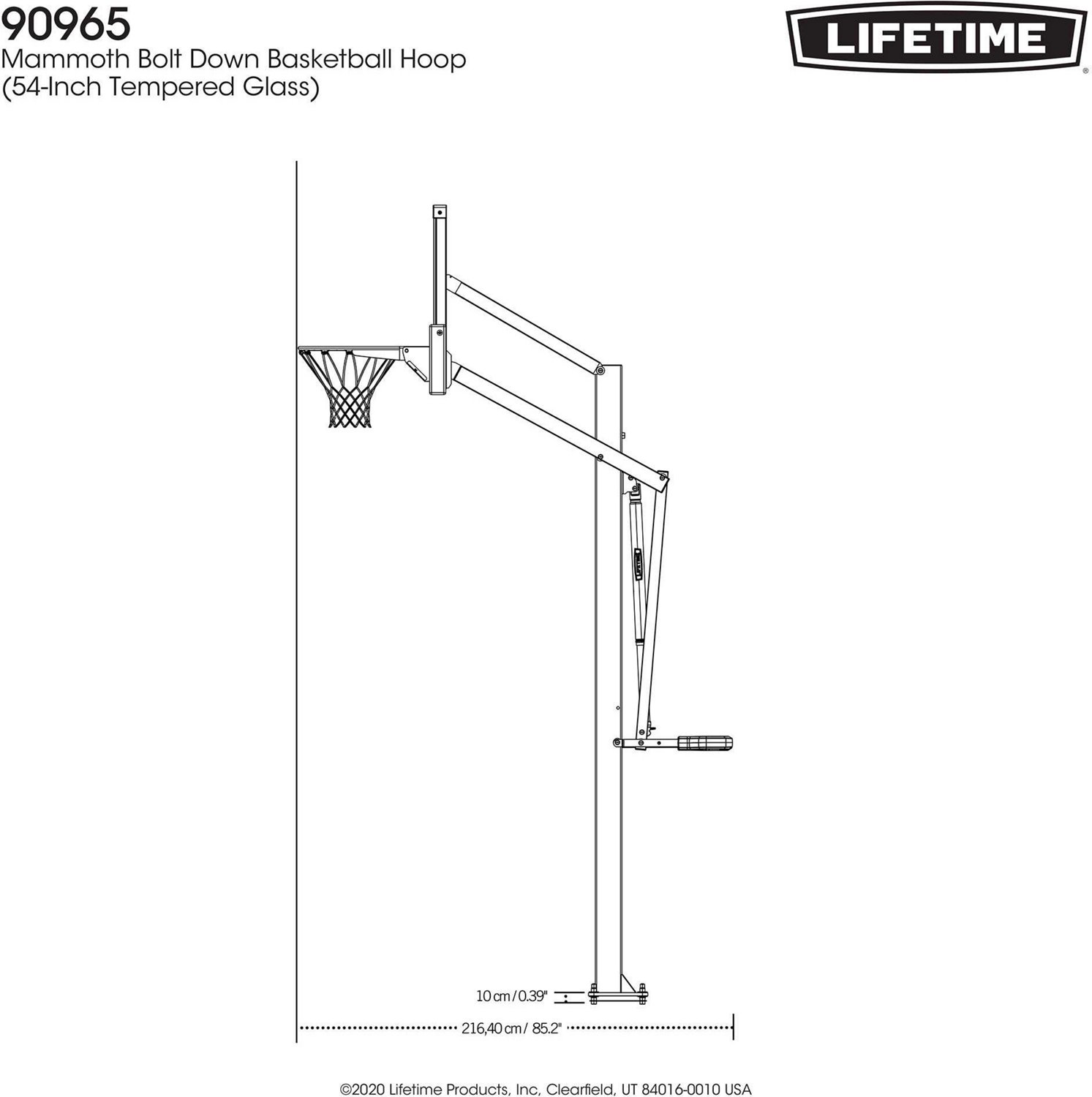 Lifetime Mammoth Bolt Down Basketball Hoop | Academy