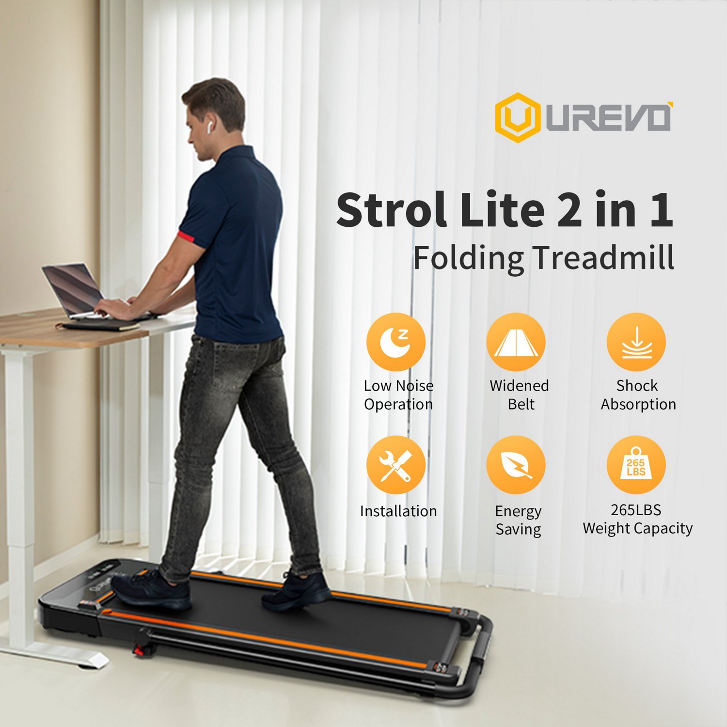 UREVO Strol Lite 2-in-1 Under Desk Treadmill | Academy