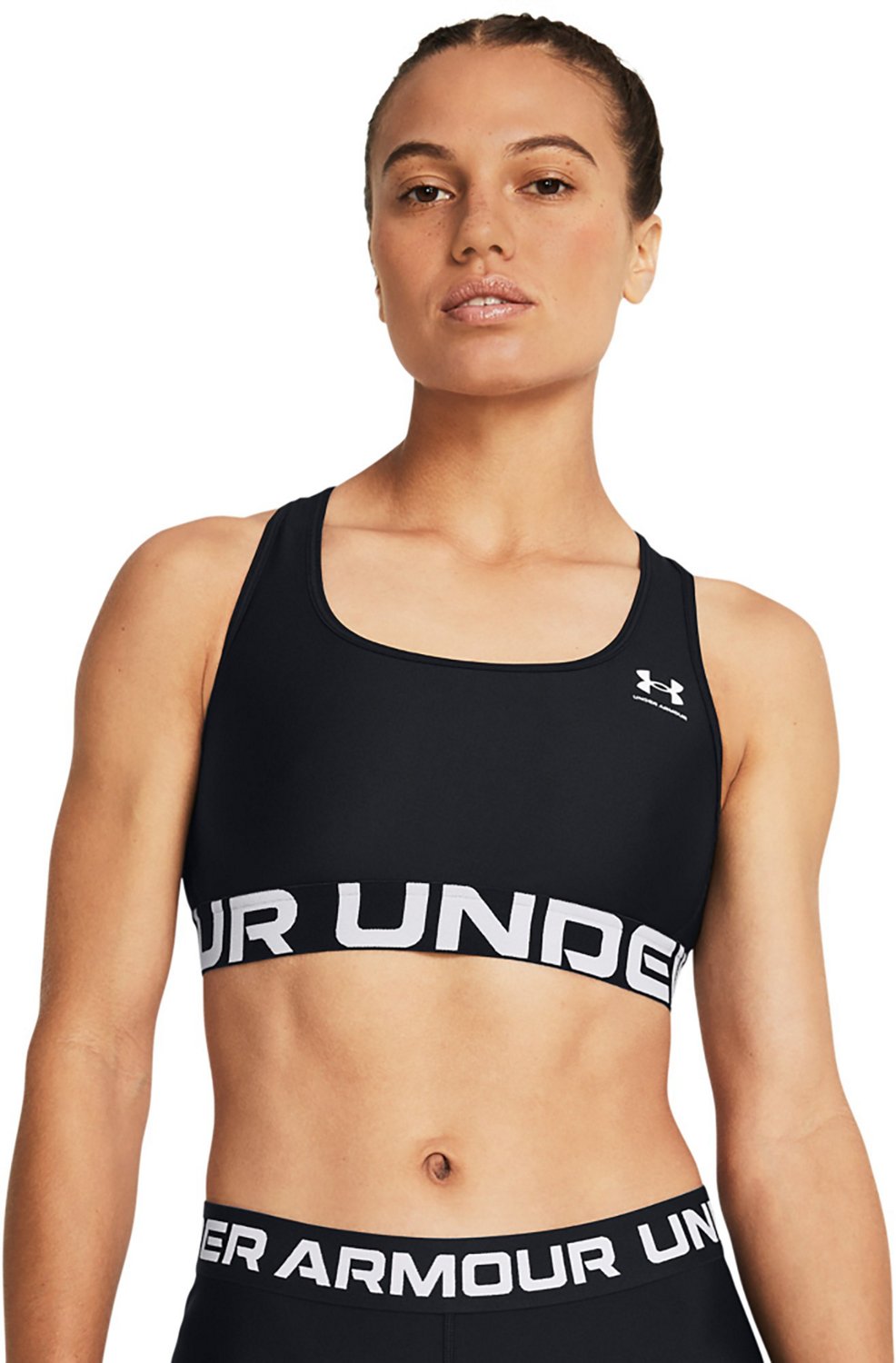 Under Armour Women's HeatGear Authentics Mid Branded Sports Bra | Academy