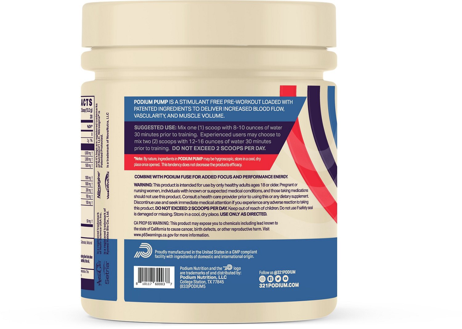 Podium Pump Neutral Dietary Supplement | Academy