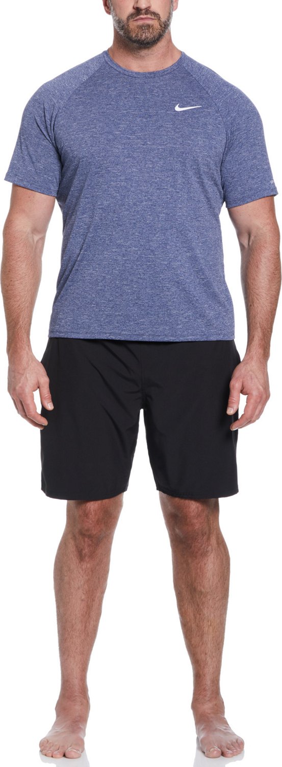 Nike Men's Big and Tall Swim Heather Short Sleeve Hydroguard Swim Top ...