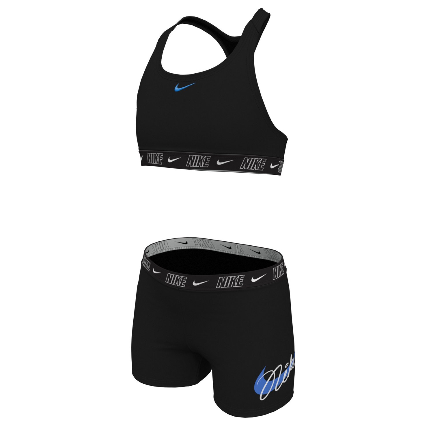 Nike Girls' Logo Tape Racerback Bikini and Short Set | Academy