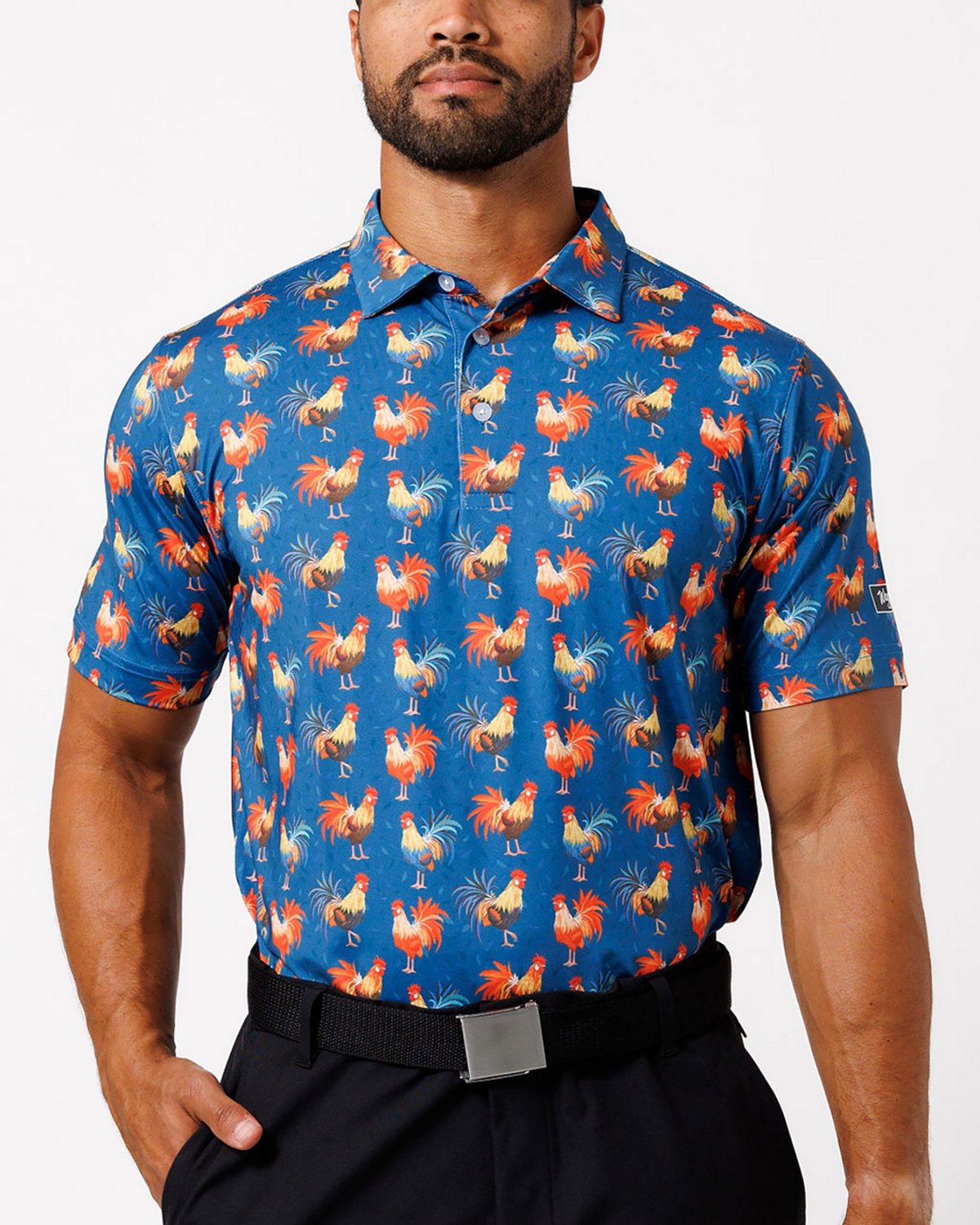 Waggle Golf Men's Cocky Rooster Short Sleeve Polo Shirt | Academy