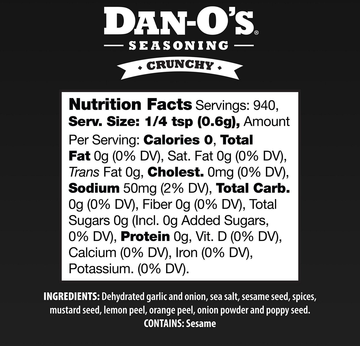 Dan-O's Crunchy 20 oz Seasoning | Academy