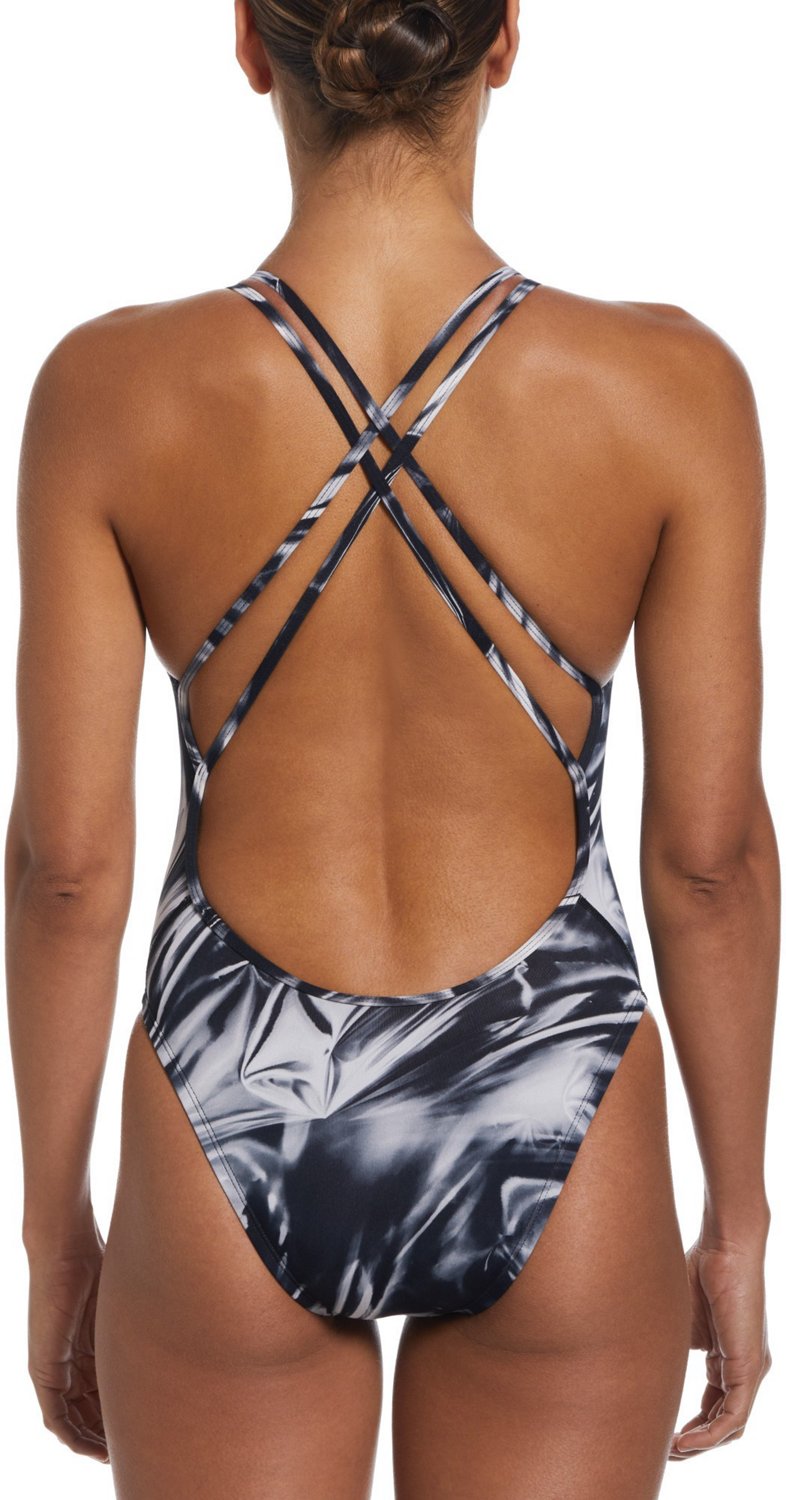 Nike Womens Hydrastrong Spiderback One Piece Swimsuit Academy