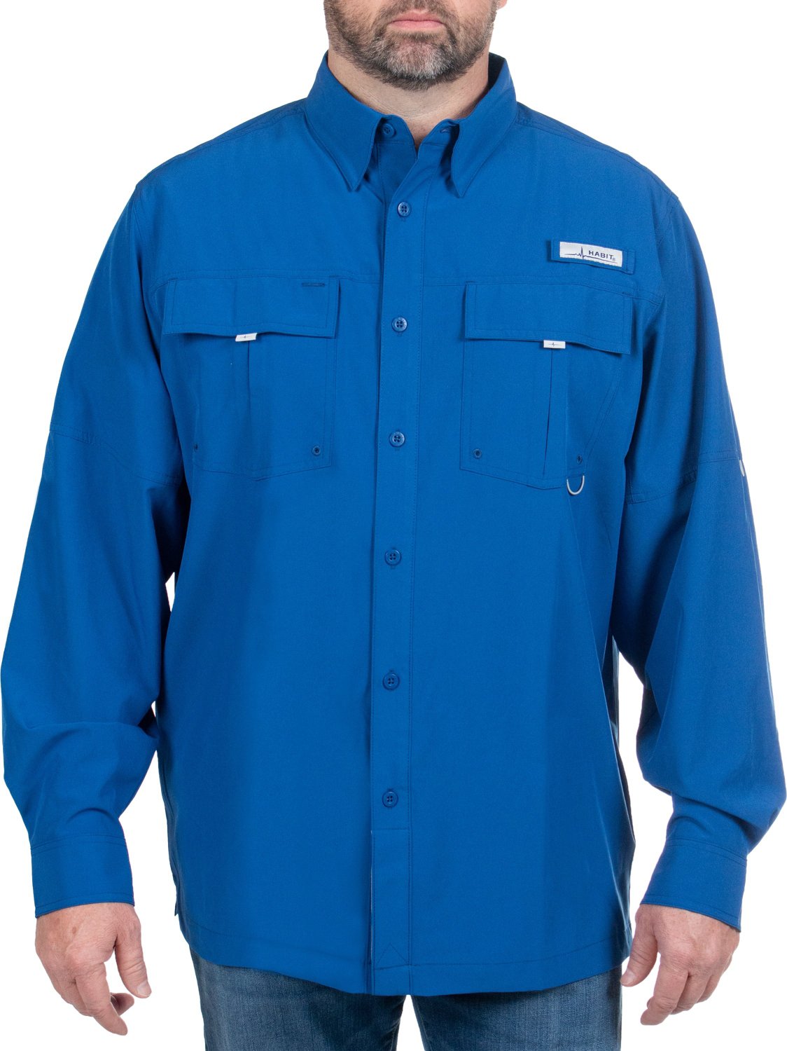 Habit Men's Forage River Long Sleeve River Guide Fishing Shirt | Academy