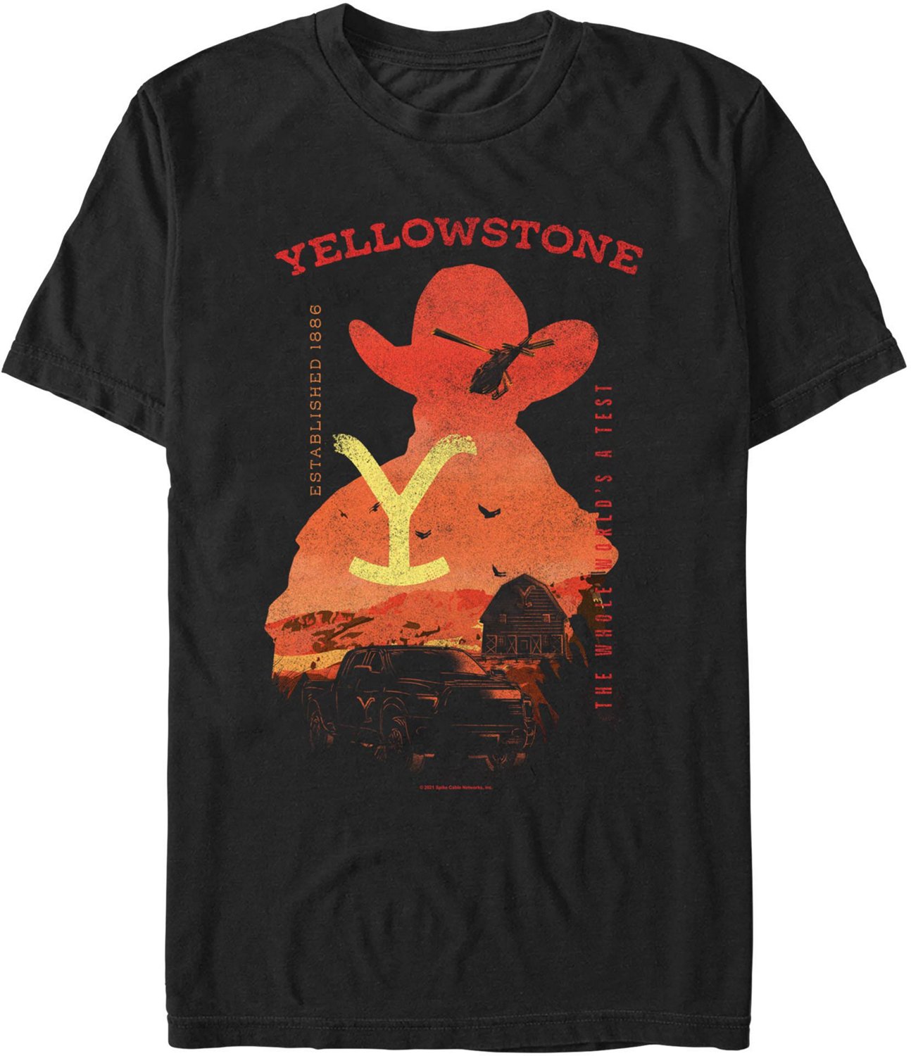 Mad Engine Yellowstone Men's Sunset Yellowstone Short Sleeve T-shirt ...