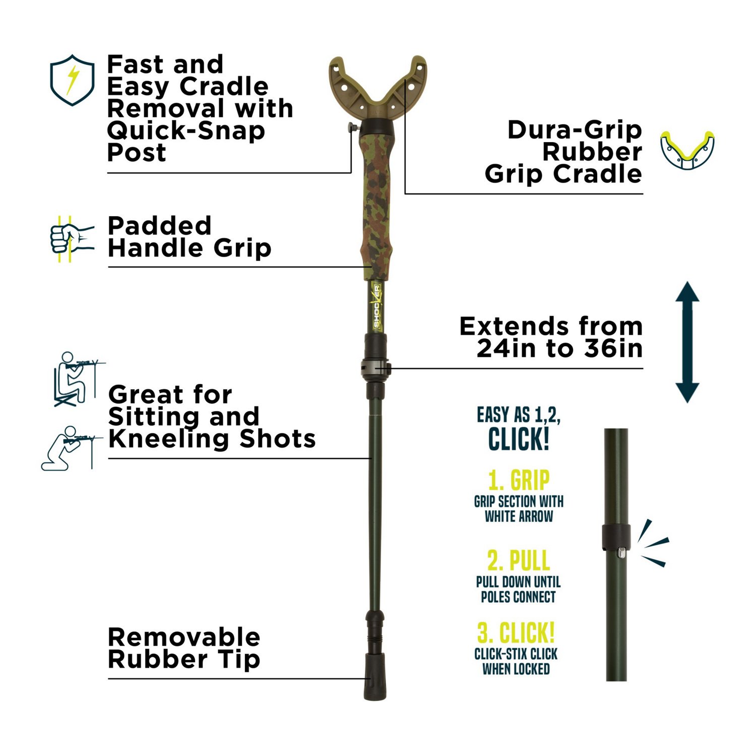 Allen Company Shocker Tom Taker Click-Stix Shooting Stick | Academy