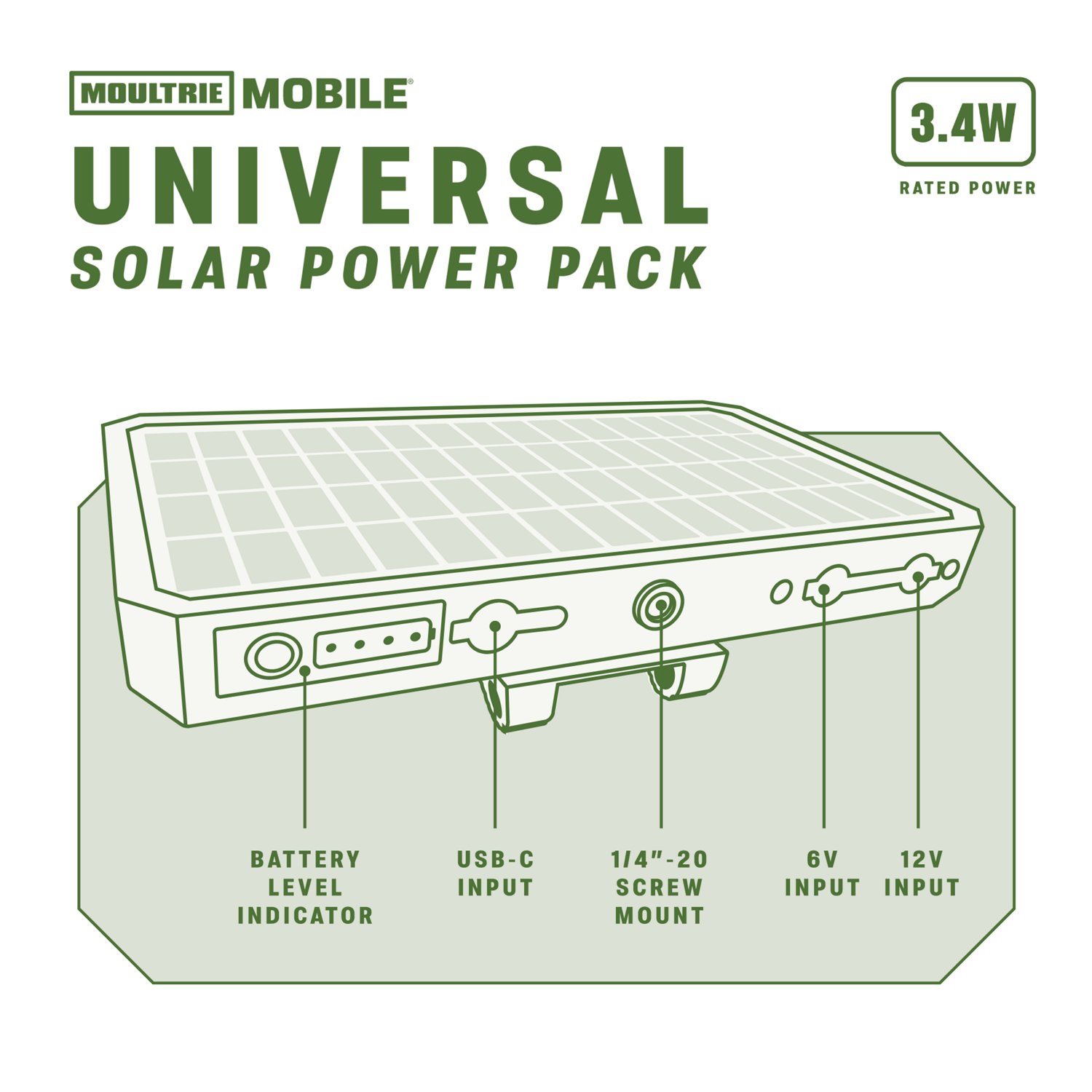 Moultrie Mobile 3.4W Universal Solar Power Pack | Academy