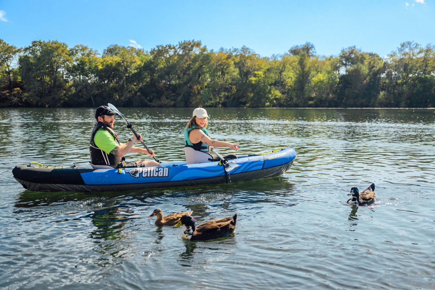 Pelican iESCAPE 110 11 ft Convertible Inflatable Sit-On-Top Tandem ...