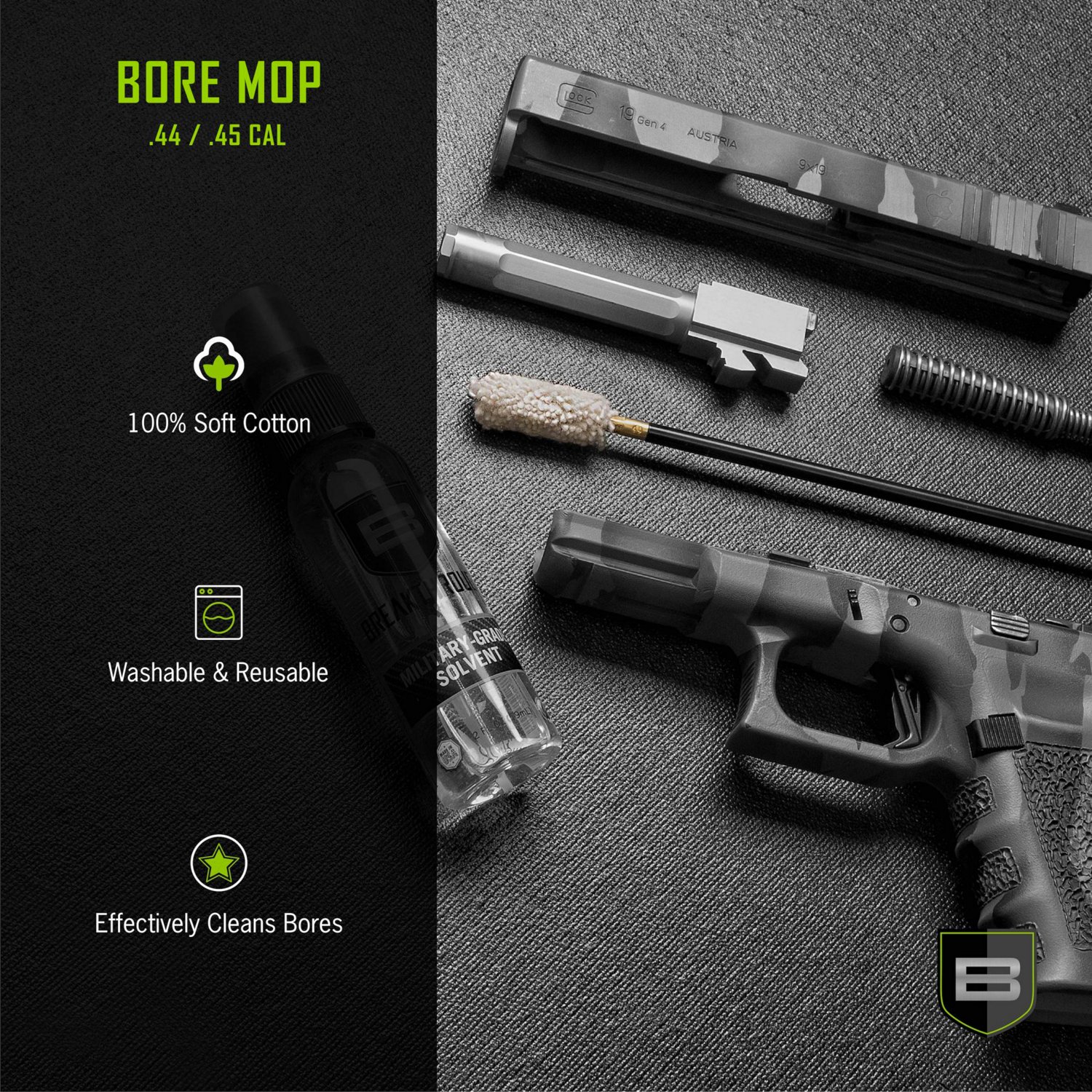 Breakthrough Clean Technologies .44 and .45 Caliber Bore Mop Cleaning ...