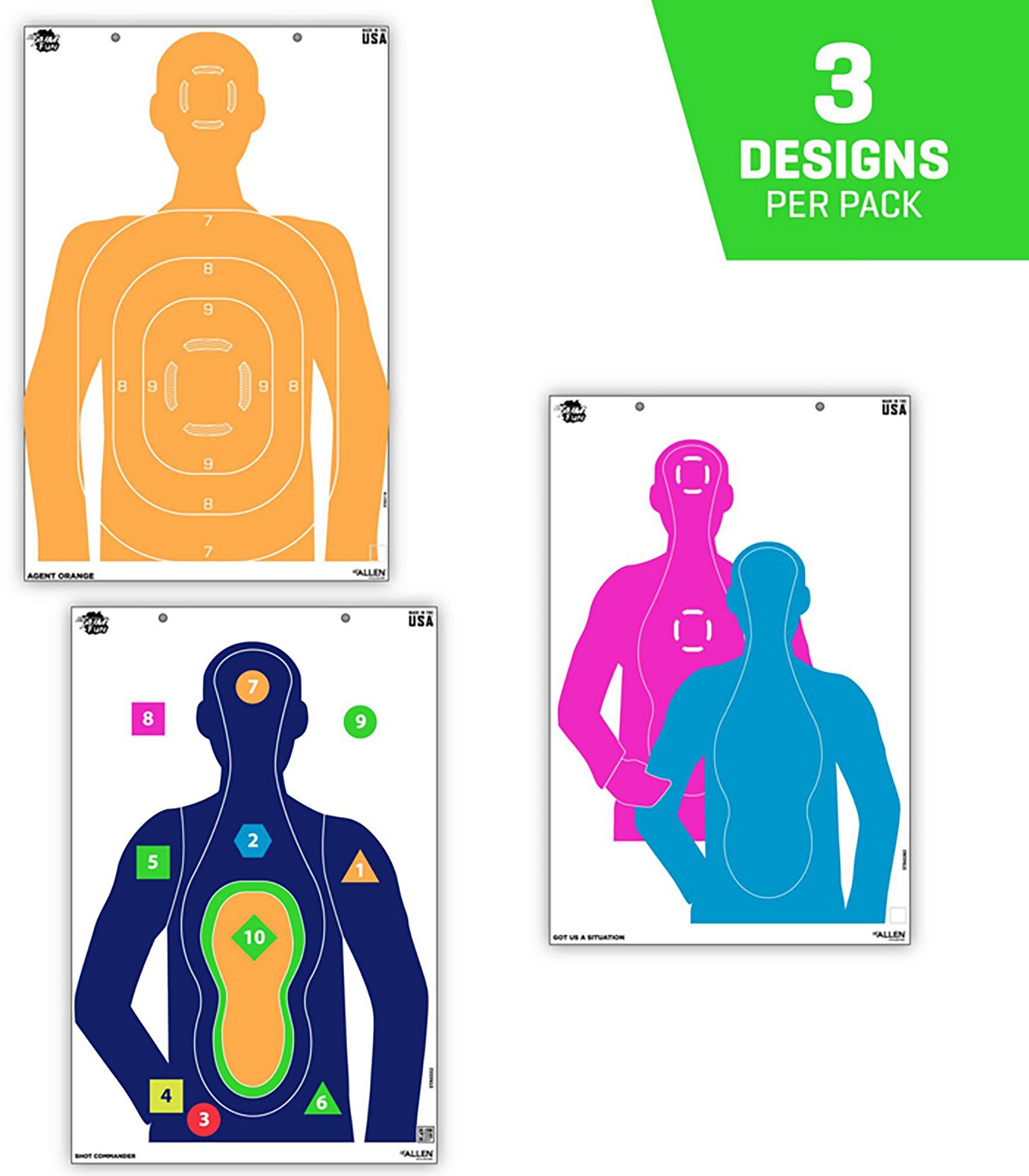 Allen Company EZ Aim Fun Tough Crowd Paper Shooting Targets 3-Pack ...