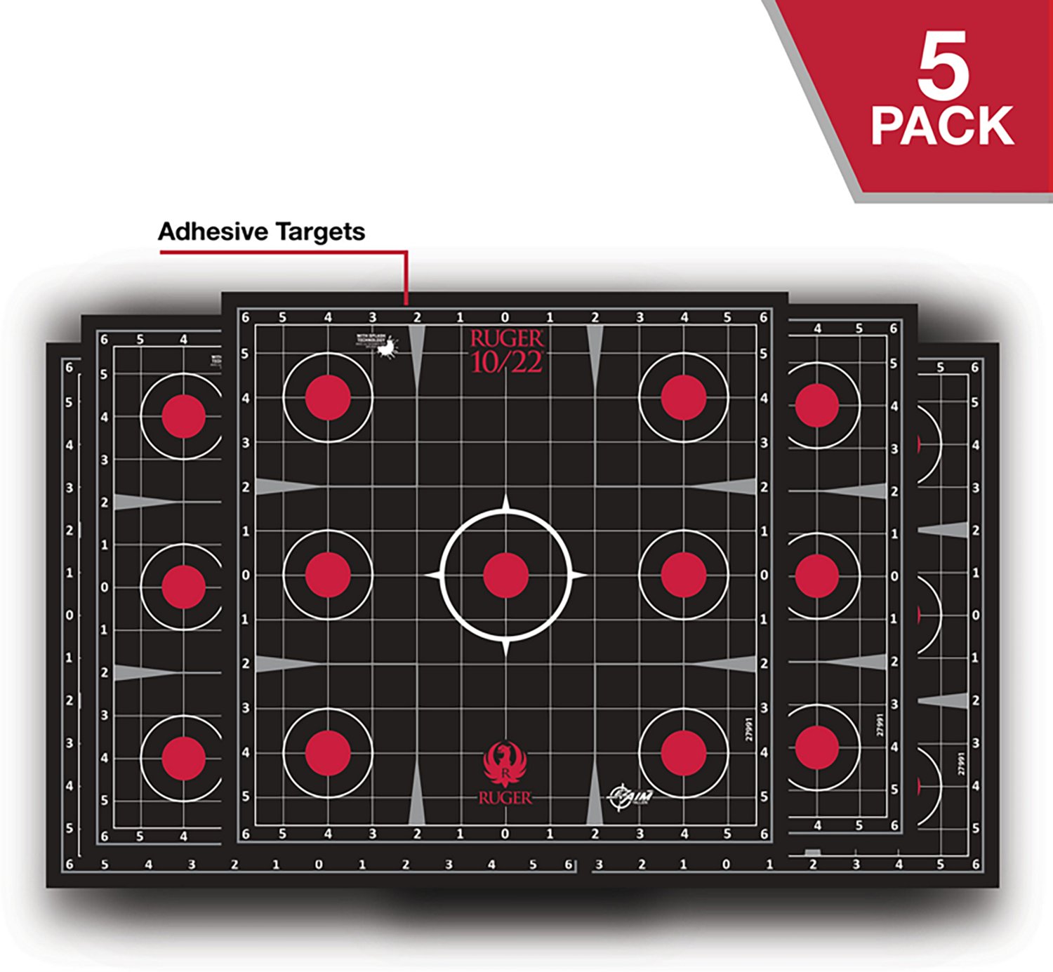 Allen Company Ruger 10/22 Splash Reactive Adhesive Paper Targets 5-Pack ...
